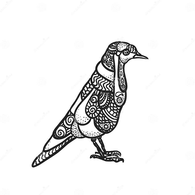 Ornate bird design element stock vector. Illustration of vector - 40394246
