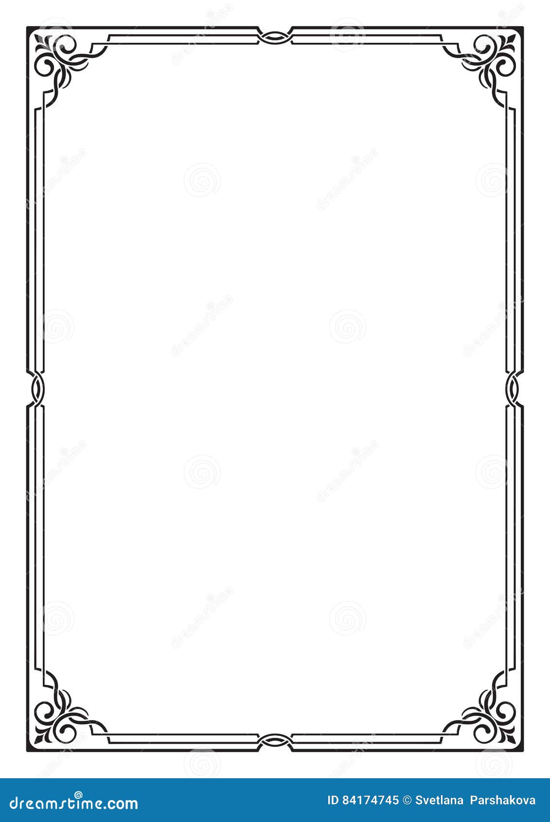 Ornate Black Frame, Corners. Stock Vector - Illustration of black, page ...