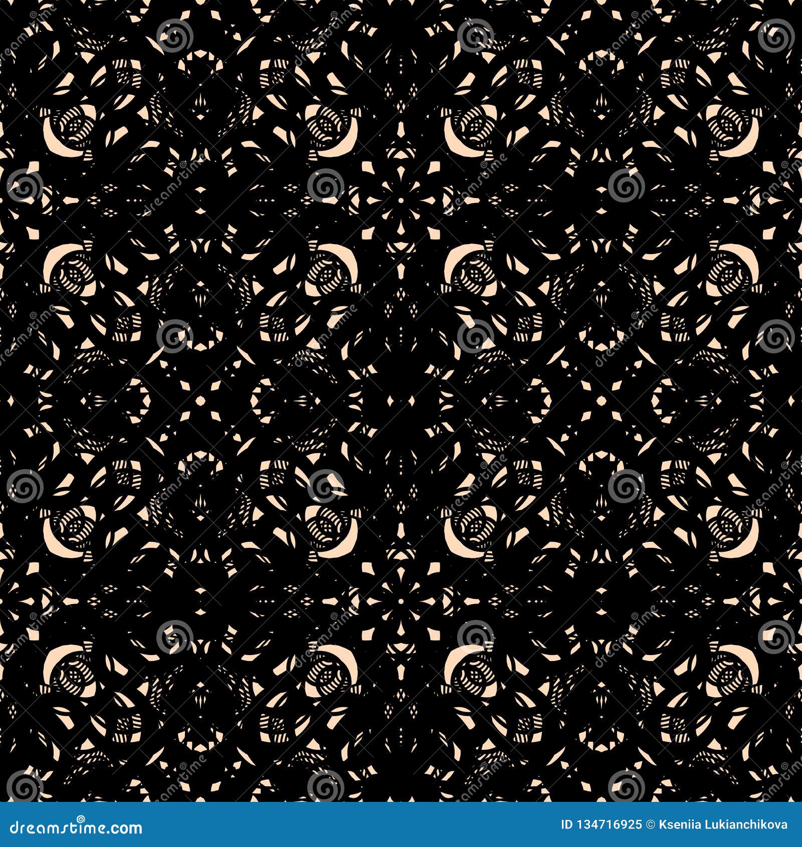 Ornate Black Guipure, Lace Seamless Pattern Vector Stock Vector ...