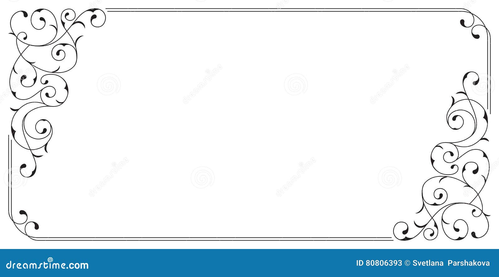 Ornate Black Rectangular Border. Stock Vector - Illustration of ...