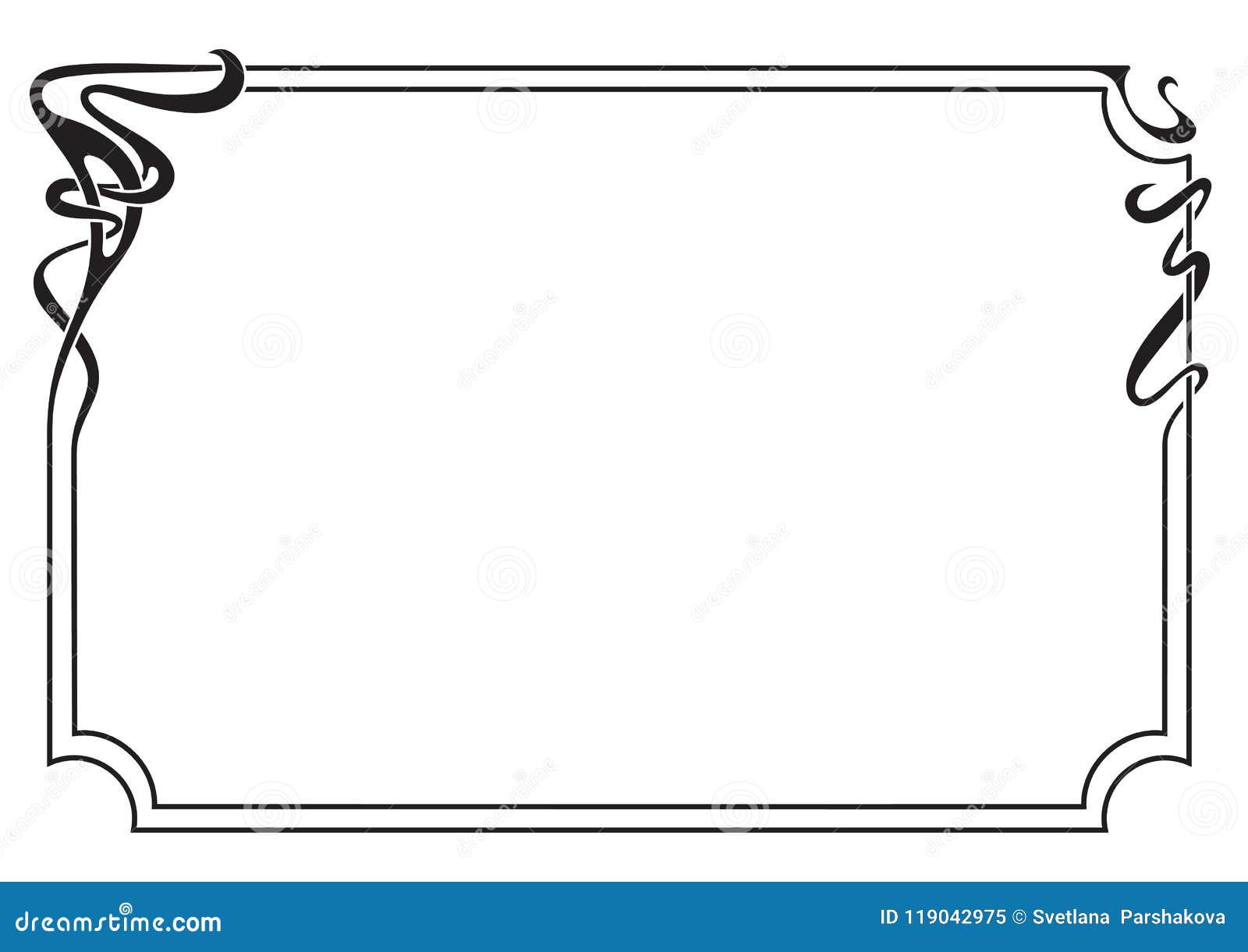 Ornate Black Rectangular Frame Cartoon Vector | CartoonDealer.com ...
