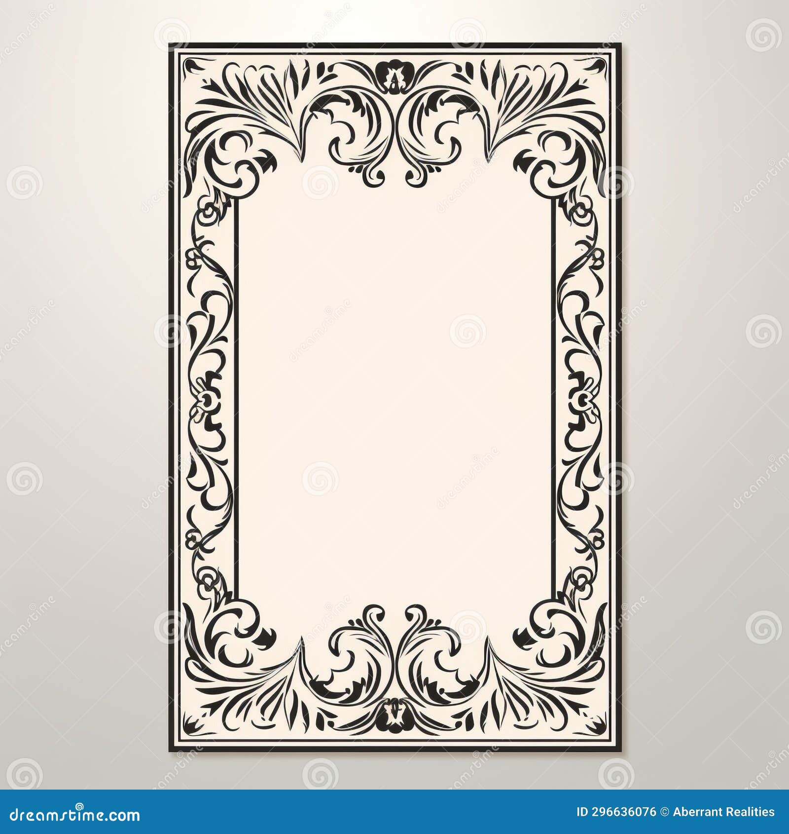 An Ornate Black and White Frame with an Ornate Design Stock ...