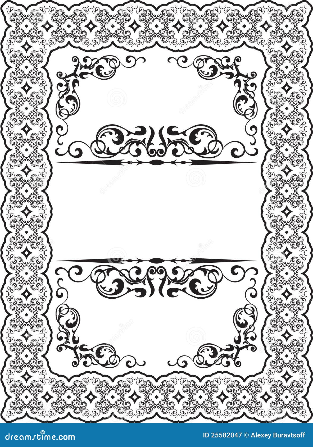Ornate border stock vector. Illustration of floral, elements - 25582047