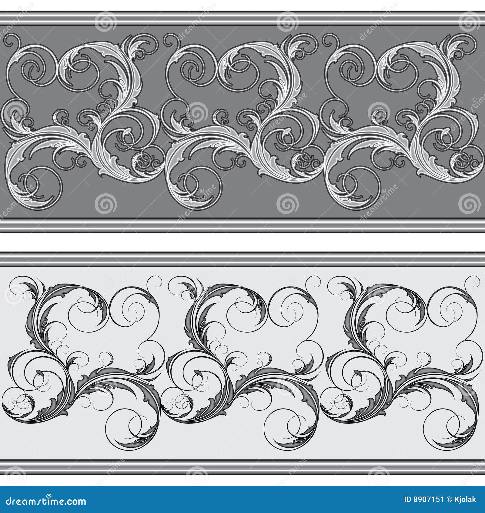 Ornate border stock vector. Illustration of decor, design - 8907151