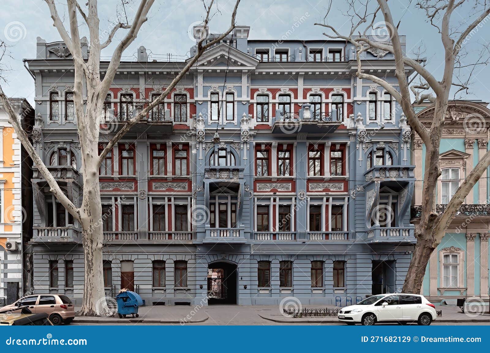 Building Facade in Odesa, Ukraine Stock Image - Image of town, building ...