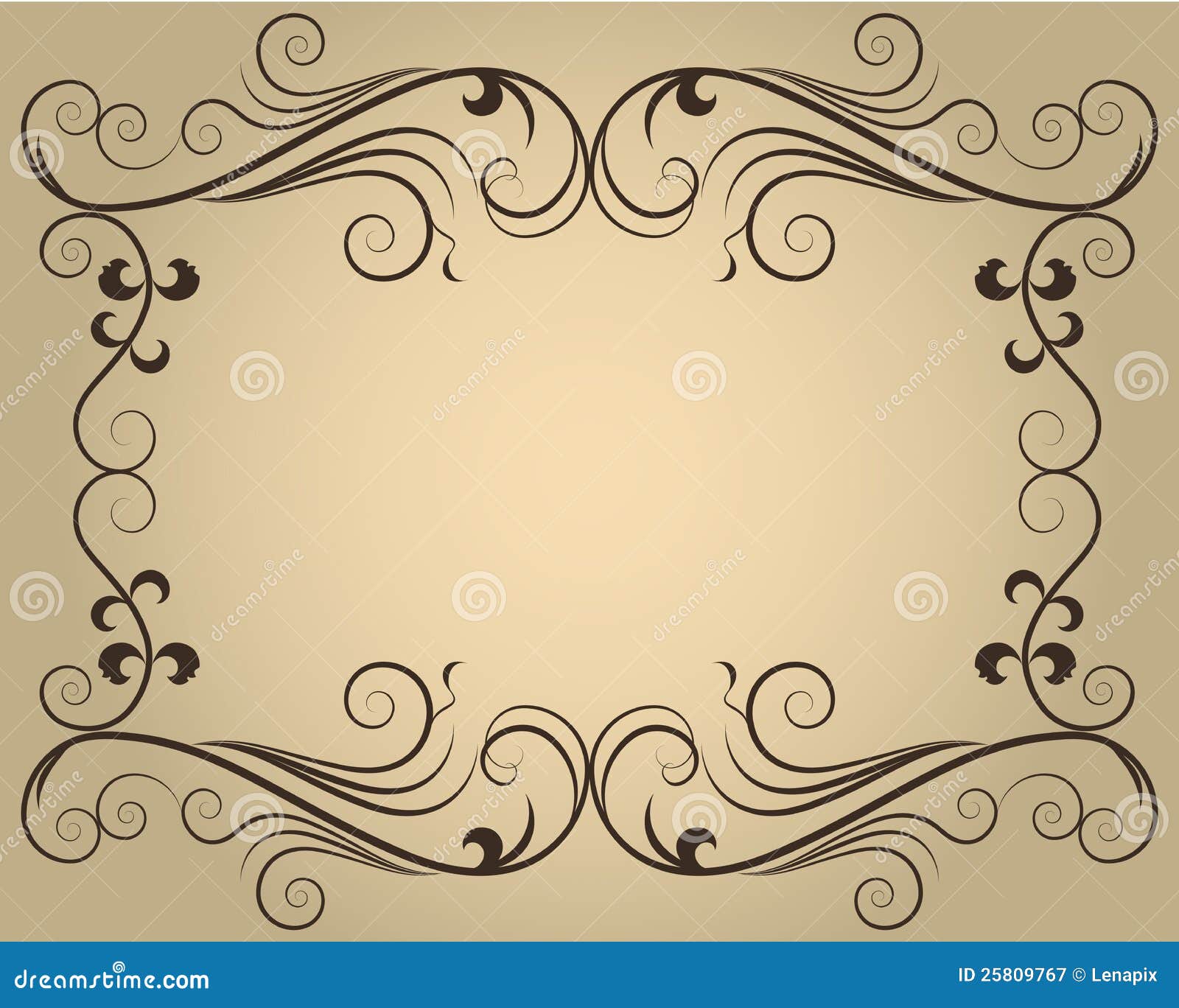 Ornate calligraphic frame stock vector. Illustration of beauty - 25809767