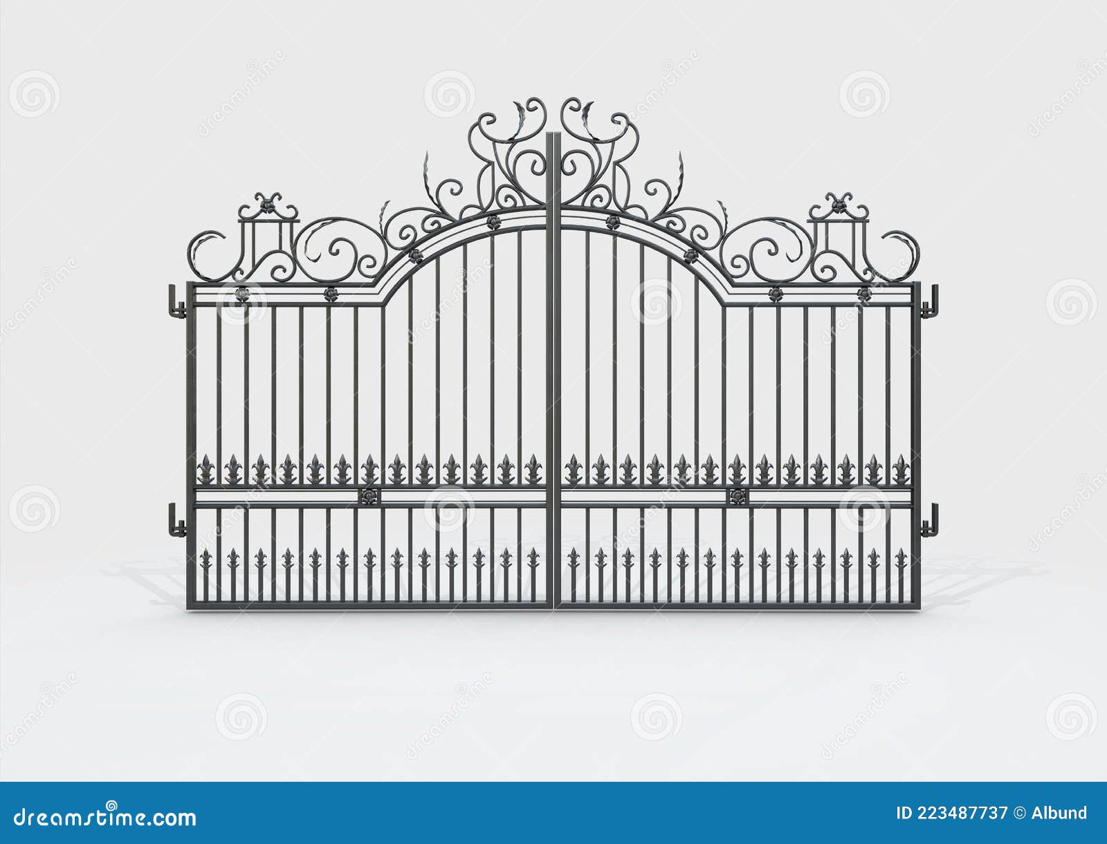 Ornate Cast Iron Gates stock illustration. Illustration of inside ...