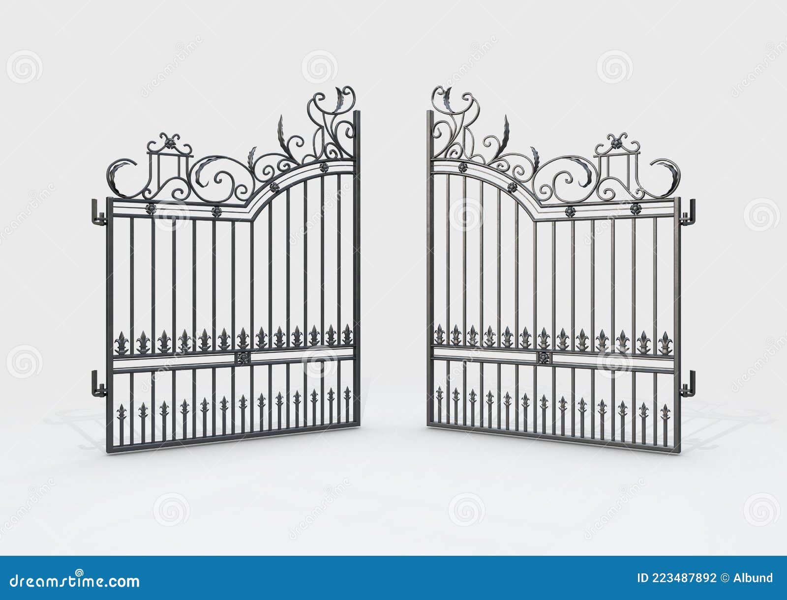 Ornate Cast Iron Gates stock illustration. Illustration of iron - 223487892