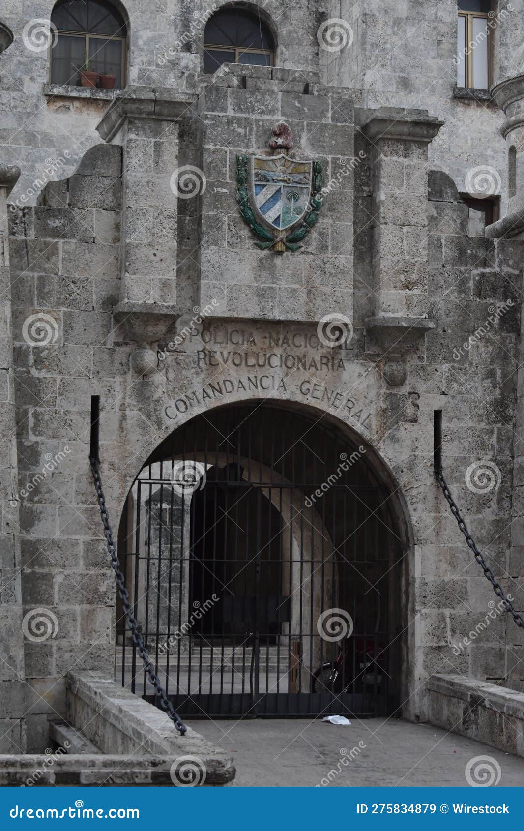 Ornate Castle with a Large Arched Gate Entrance Stock Image - Image of ...