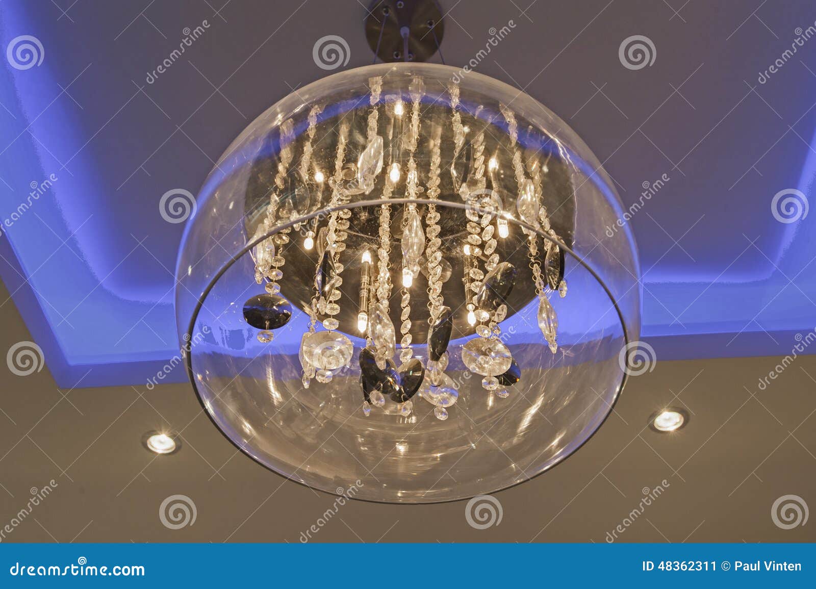 Ornate Ceiling Light in Apartment Stock Image - Image of chandelier ...