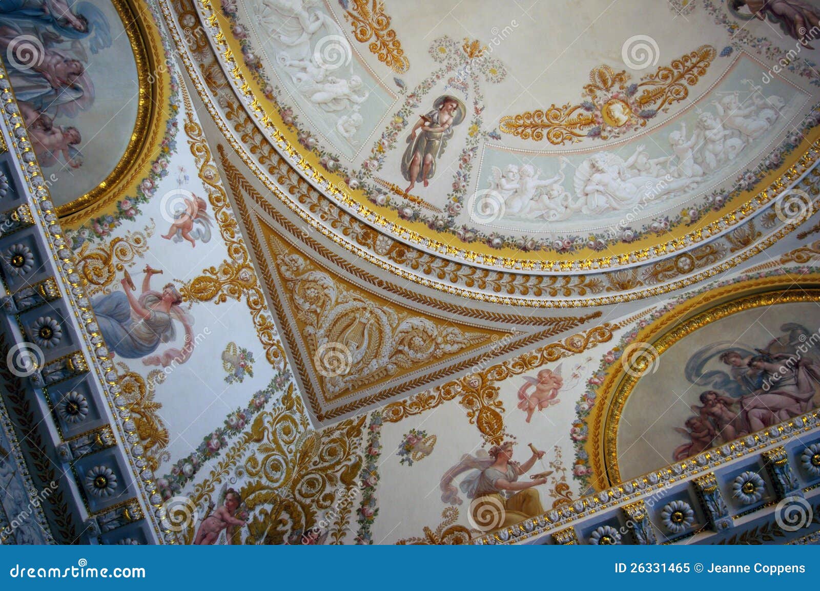 Ornate ceiling in palace. stock image. Image of historical - 26331465