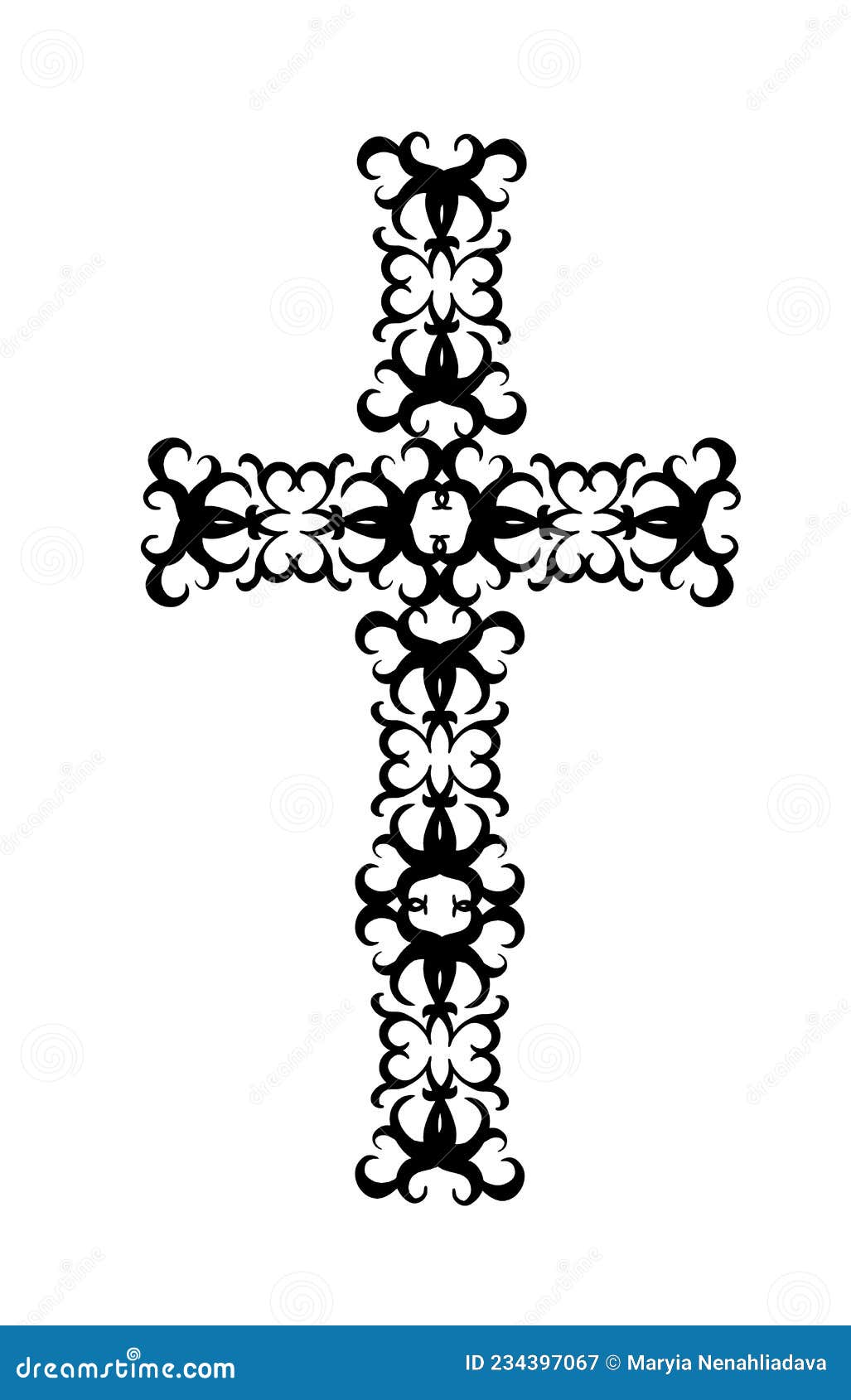 Ornate Christian Cross . Vector Illustration Stock Vector ...
