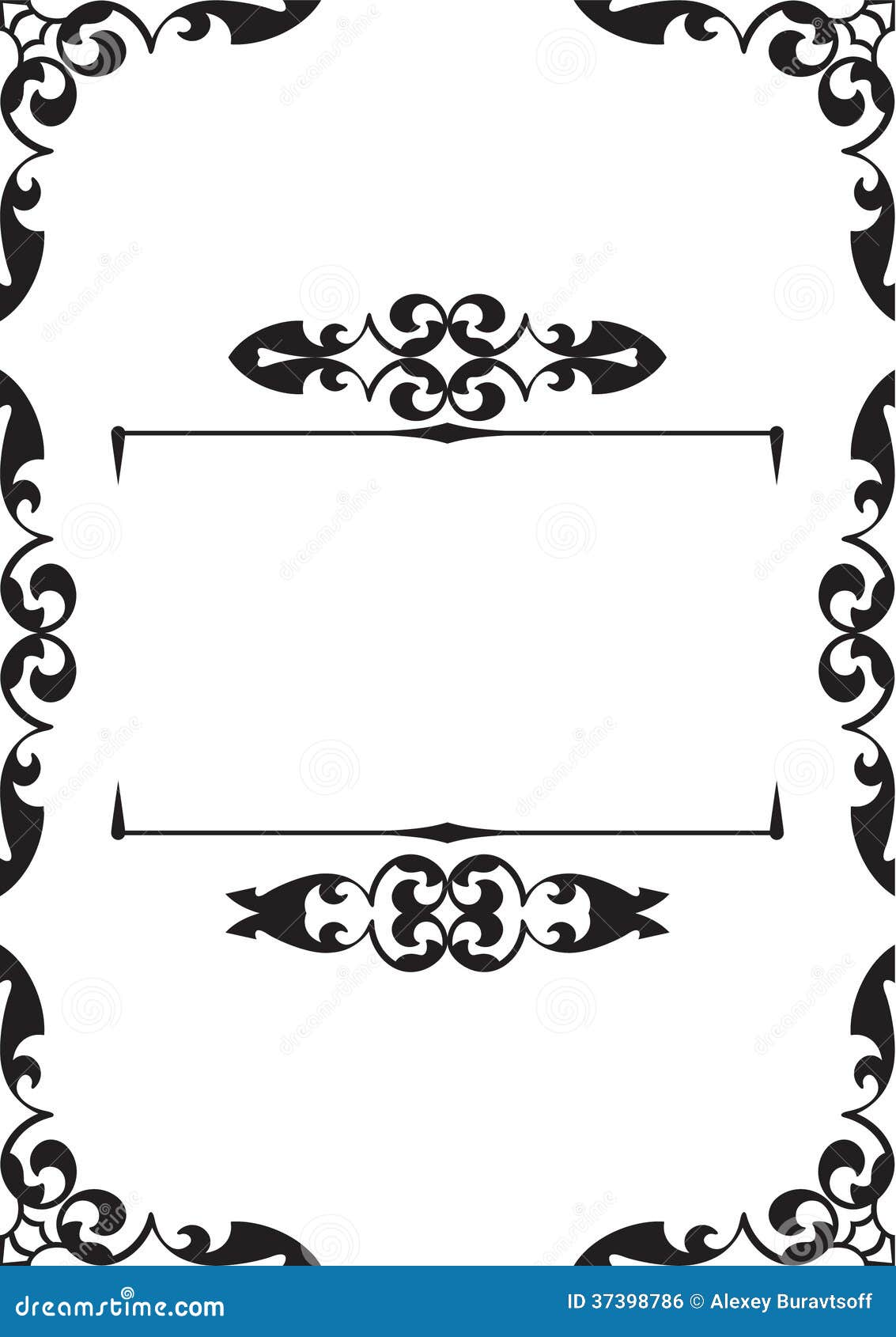 Ornate classical border stock vector. Illustration of flower - 37398786