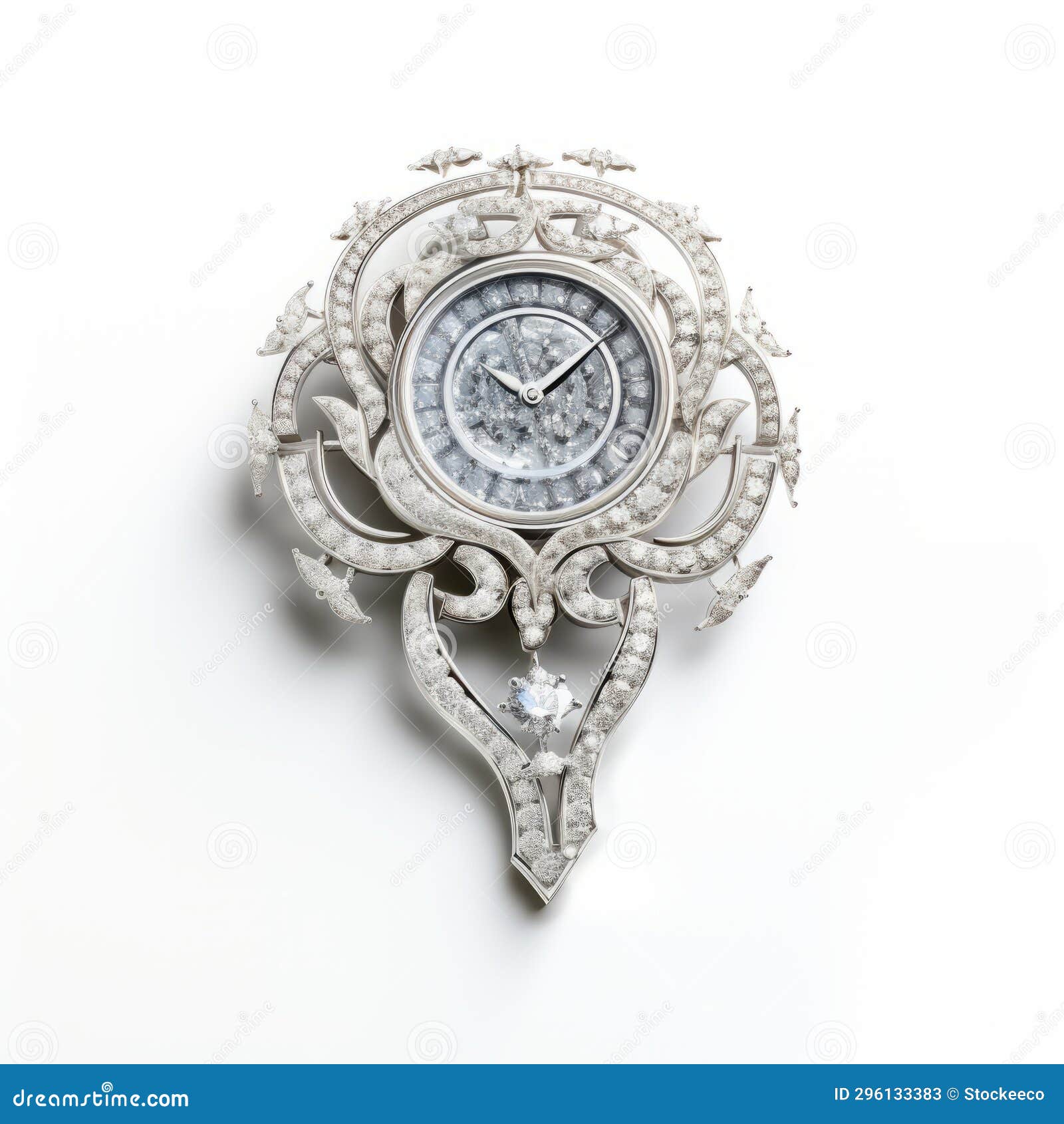 Exquisite Rococo-inspired Watch with Intricate Ornate Design Stock ...
