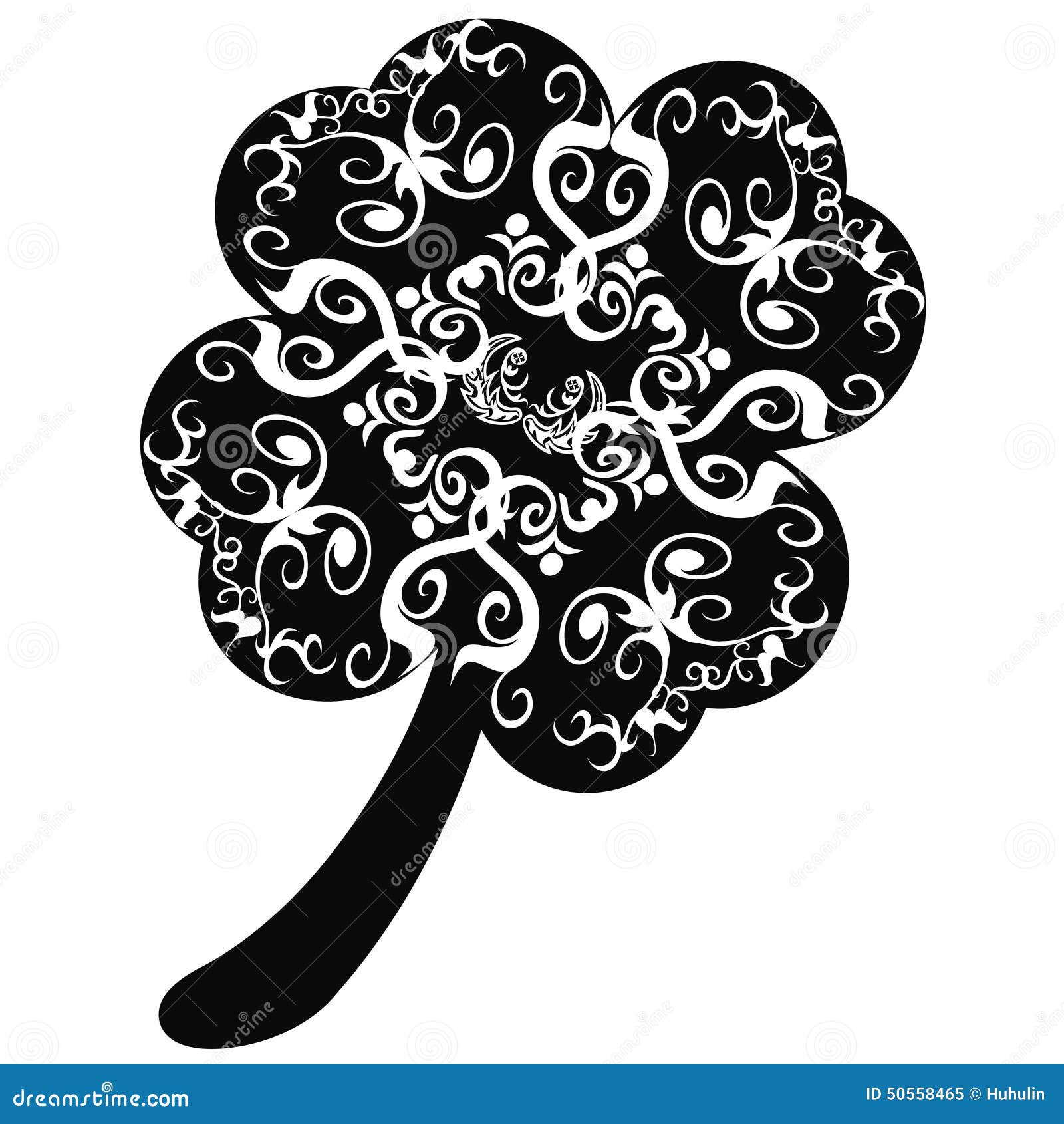 Ornate clover leaf stock vector. Illustration of creativity - 50558465