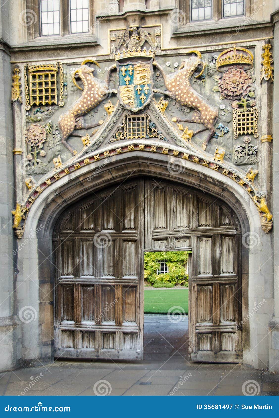 Ornate College Gate stock image. Image of architecture - 35681497