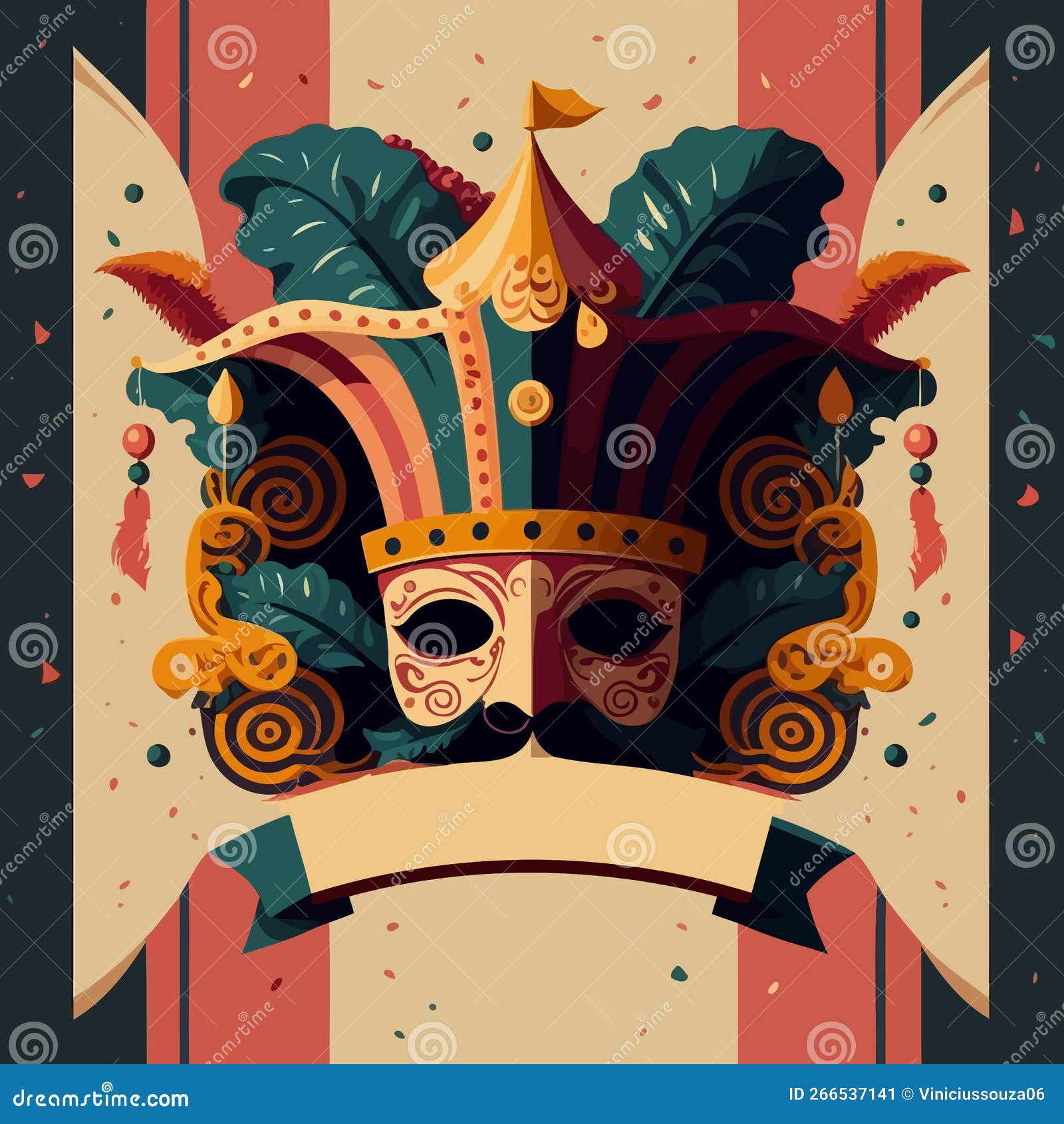 Ornate Colorful Venetian Mask Stock Vector - Illustration of festive ...