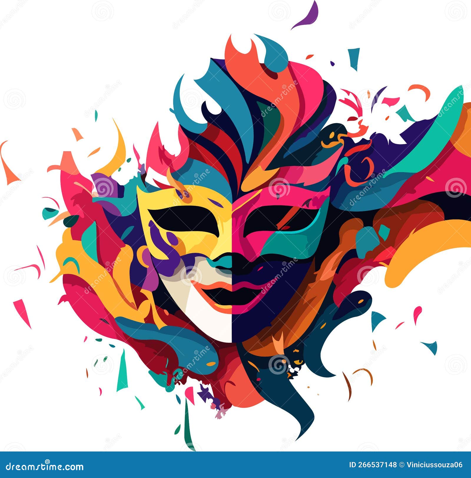 Ornate Colorful Venetian Mask Stock Vector - Illustration of costume ...