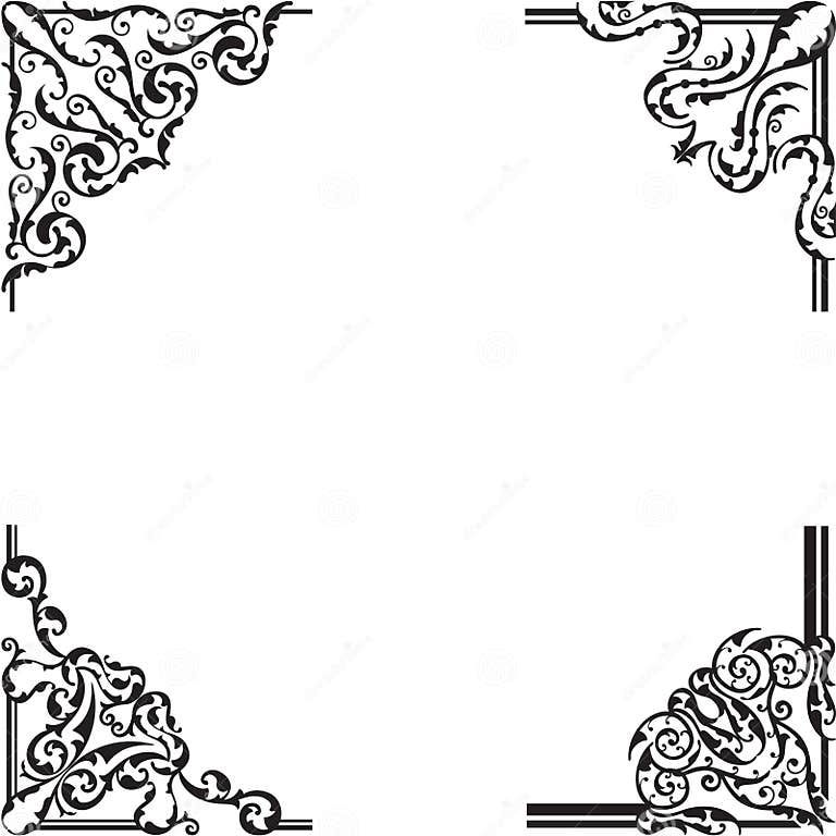 Ornate corner set stock illustration. Illustration of decoration - 40774758