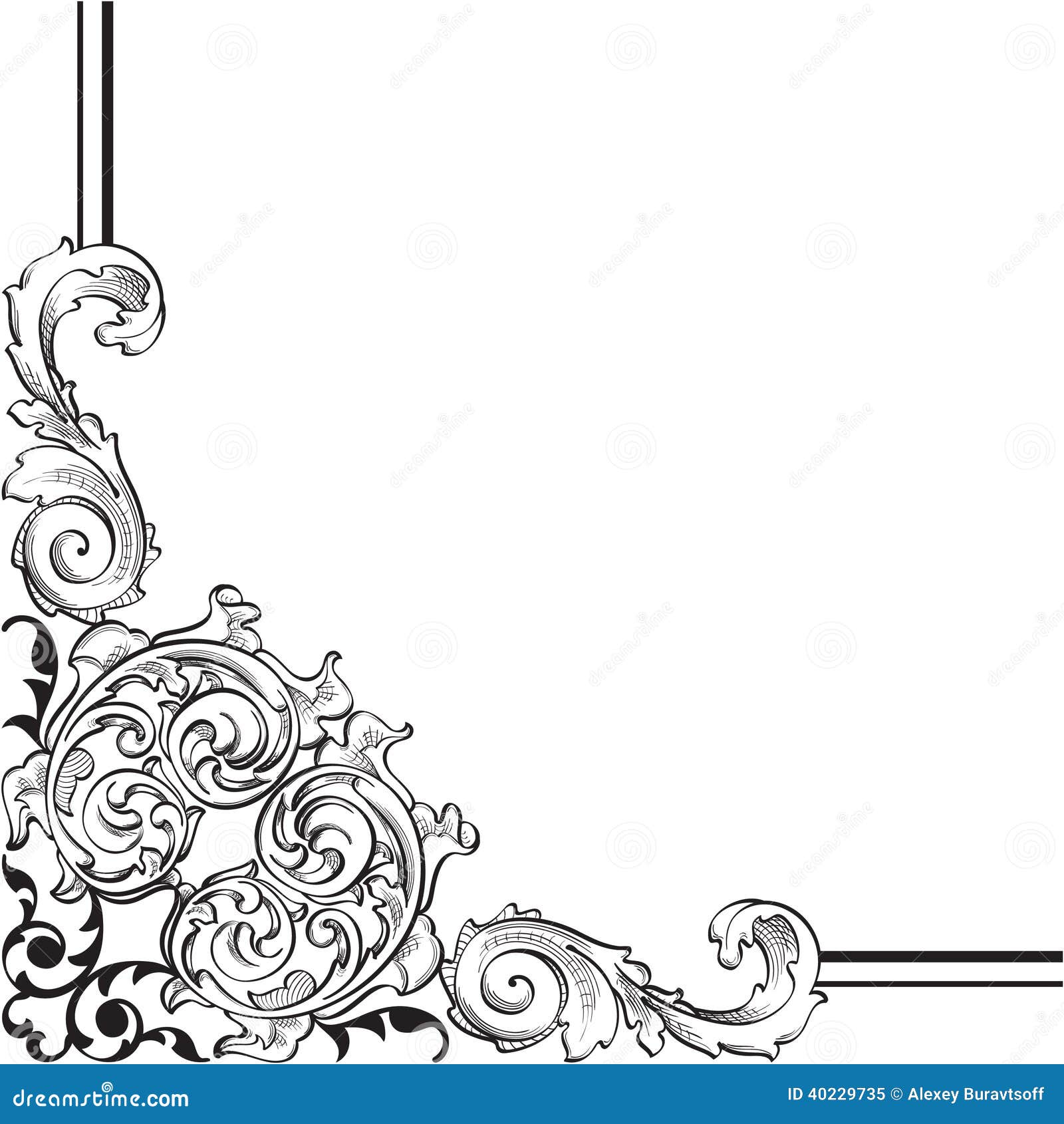 Ornate corner stock illustration. Illustration of leaf - 40229735