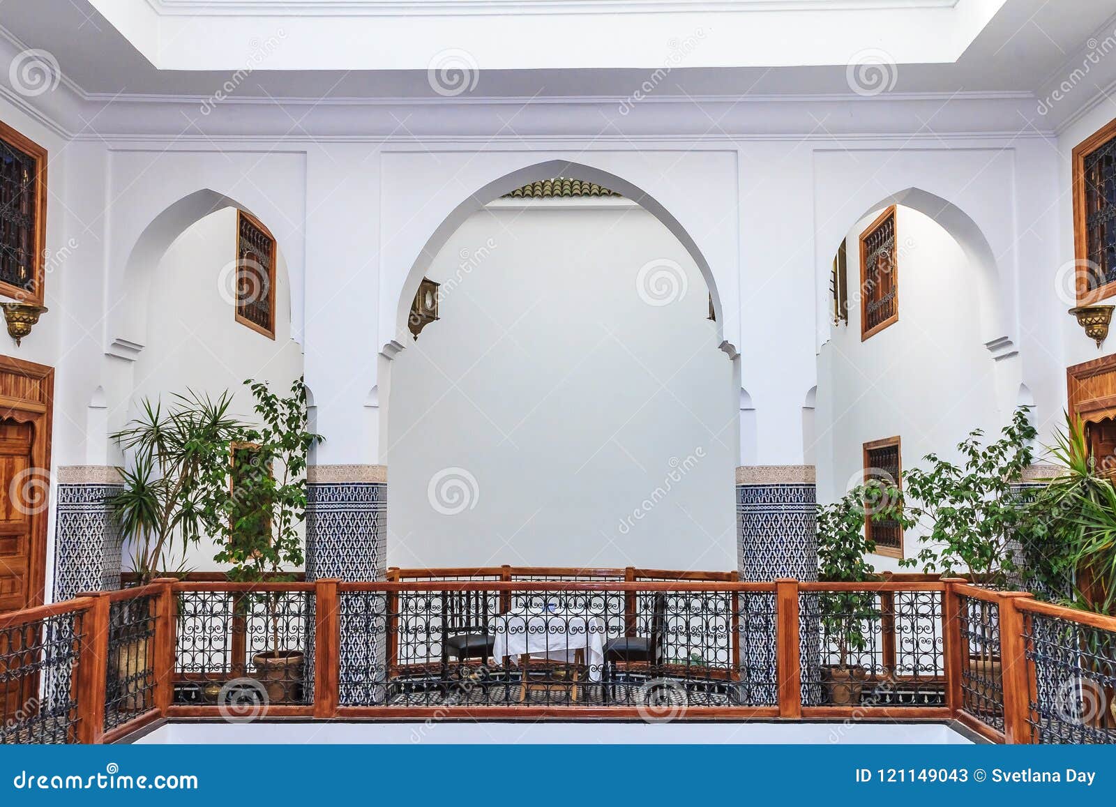 Ornate Courtyard in a Moroccan Riad in Fes Editorial Stock Photo ...