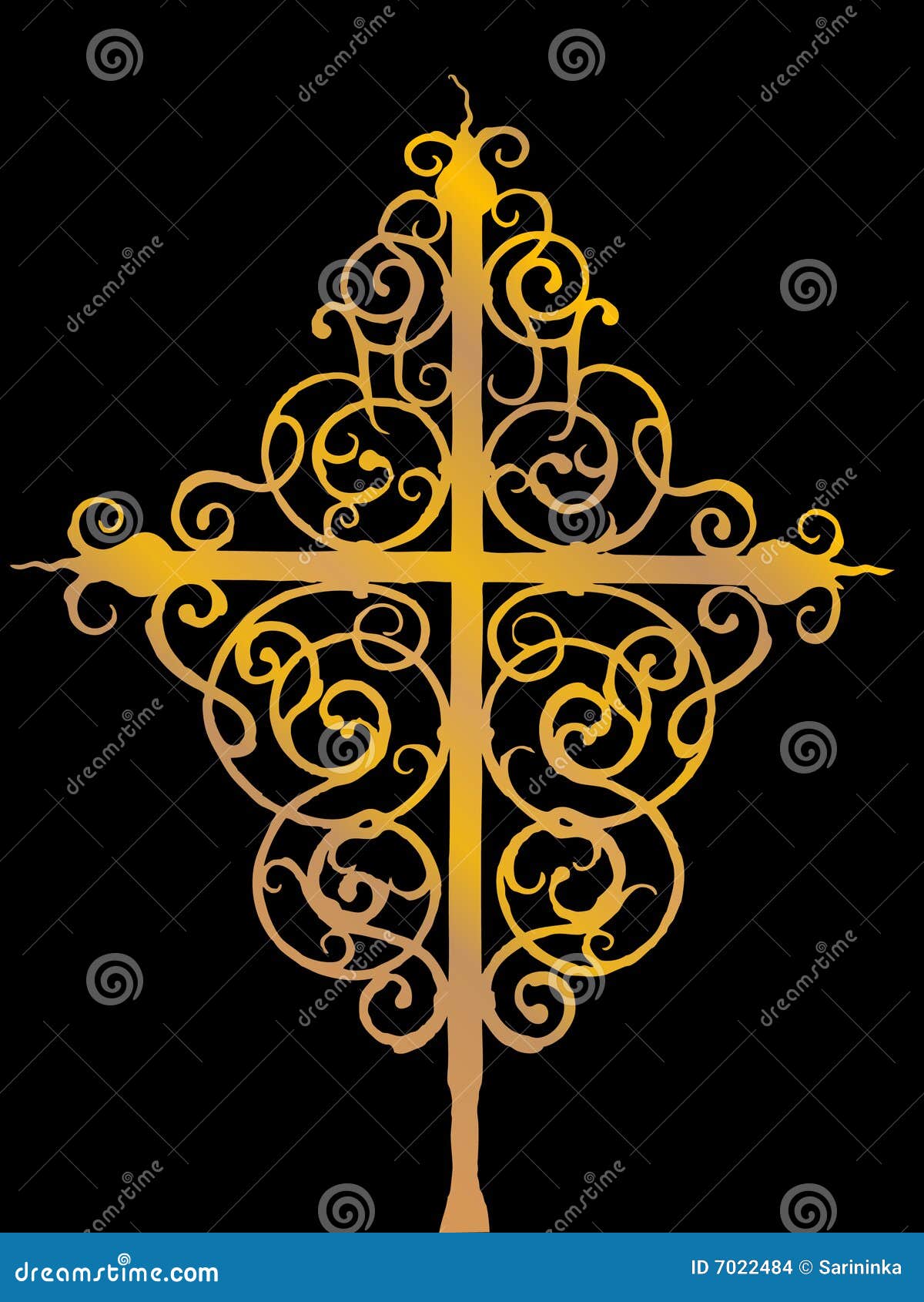 Ornate cross stock vector. Illustration of decorative - 7022484