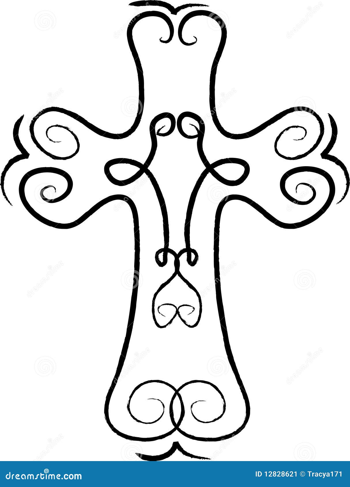 Ornate Cross Illustration stock vector. Illustration of pretty - 12828621