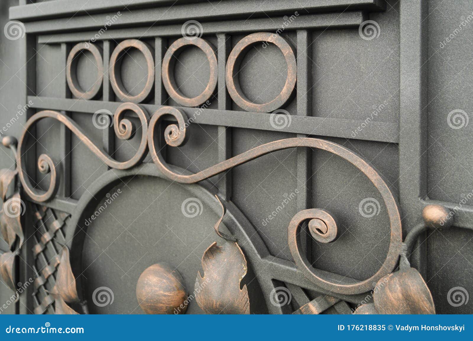 Ornate Decorative Forged Gate Elements Stock Image - Image of elegance ...