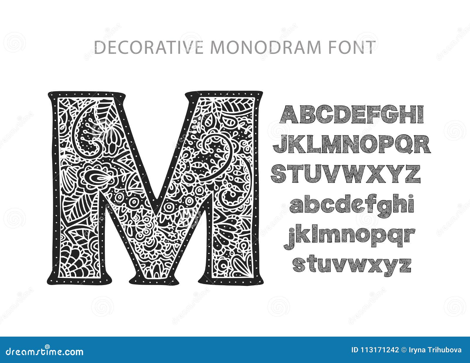 Ornate Decorative Vector Font. Stock Vector - Illustration of font ...