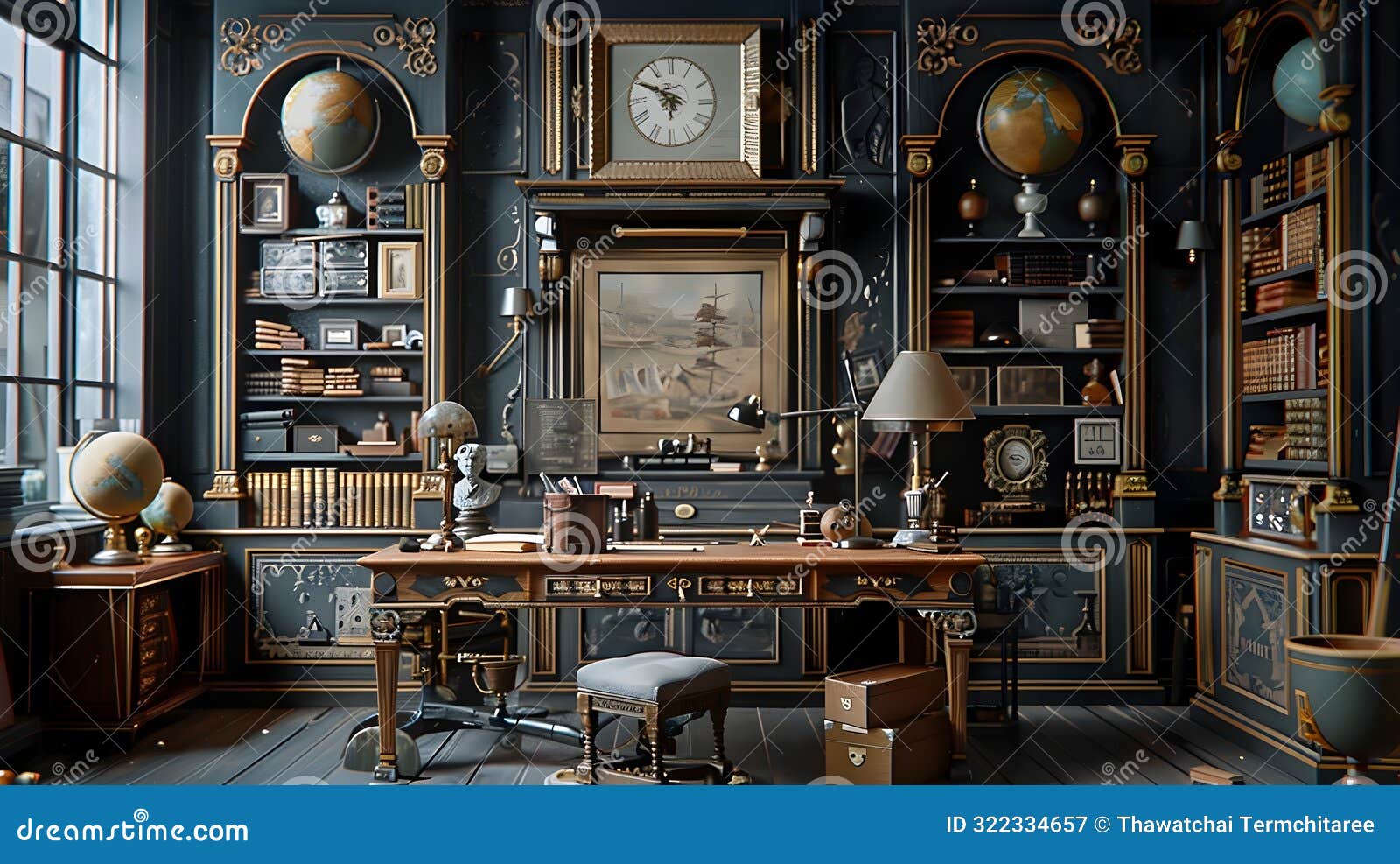 Ornate Desk Layout with Interactive Aspirator and Antique Educational ...
