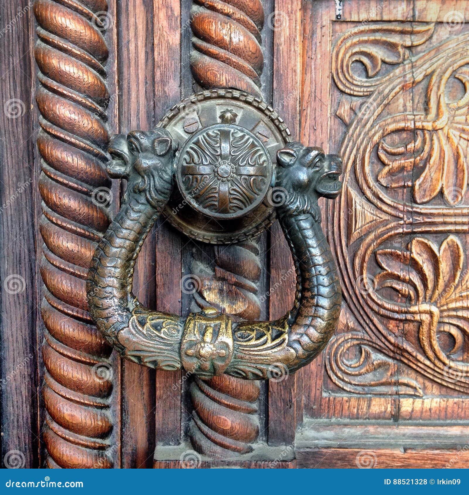 Ornate door handle stock photo. Image of cathedral, wood - 88521328