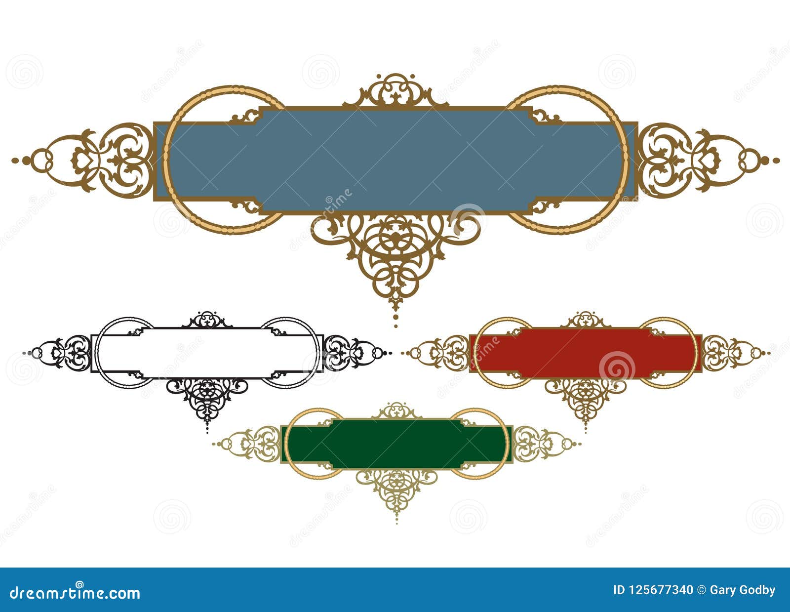 Ornate, Elegant Panel-frame with Scrolls Stock Illustration ...