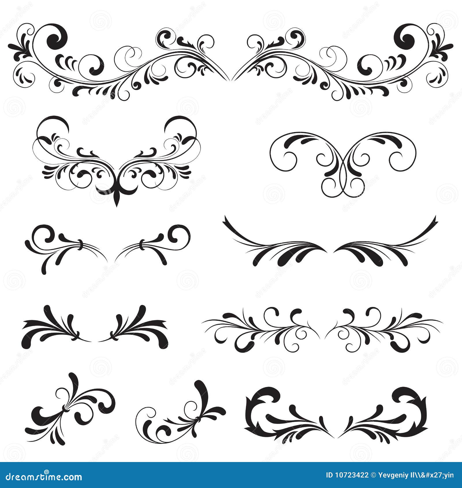 Ornate elements stock vector. Illustration of floriated - 10723422