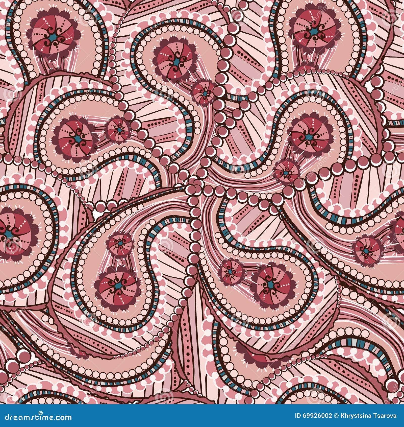 Ornate ethnic flower stock vector. Illustration of brown - 69926002