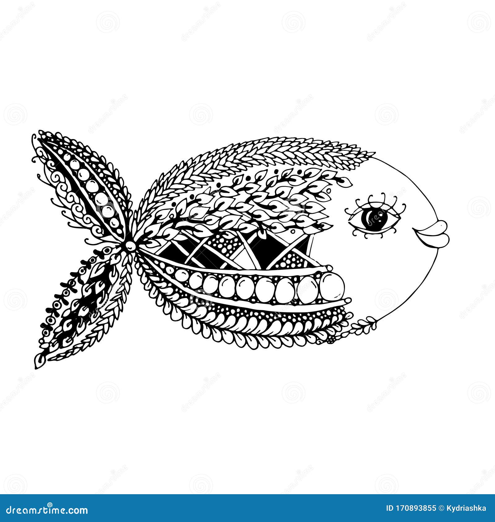 Ornate Fish, Zentangle Style for Your Design Stock Vector ...