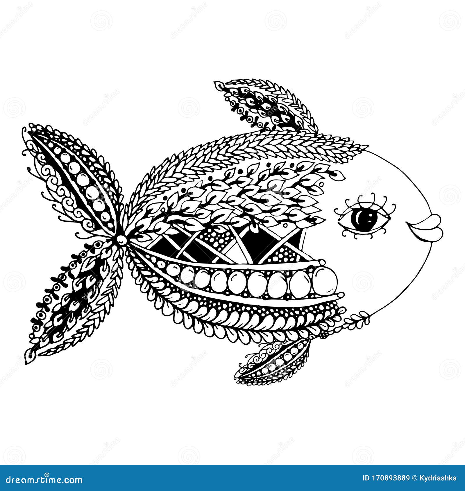 Ornate Fish, Zentangle Style for Your Design Stock Vector ...