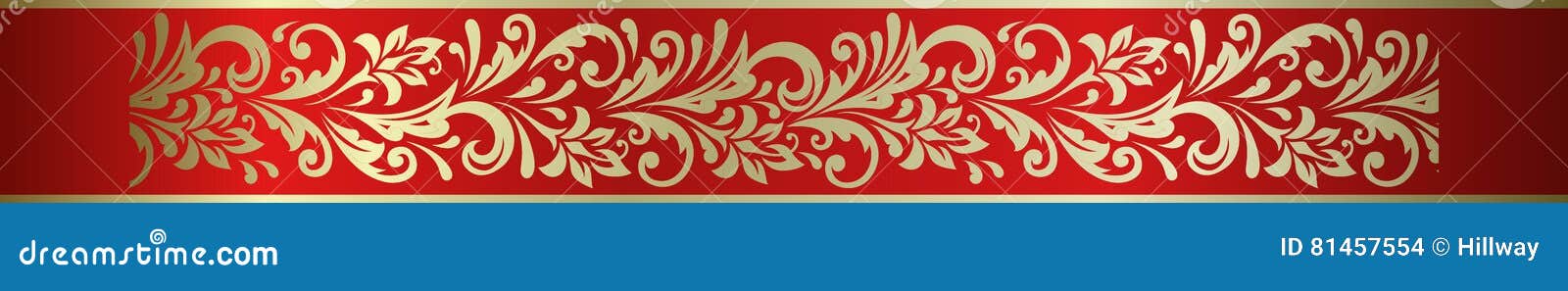 Ornate Floral Decorative Element Frame Border in Russian Hohloma Style ...