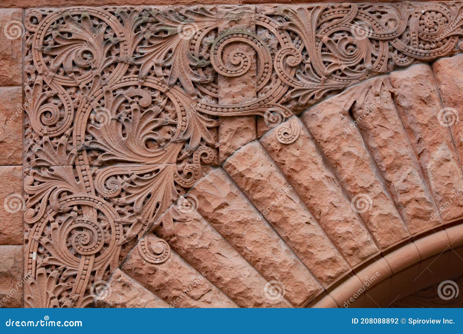 Ornate Floral Design Stone Carving Stock Photo - Image of stone, design ...