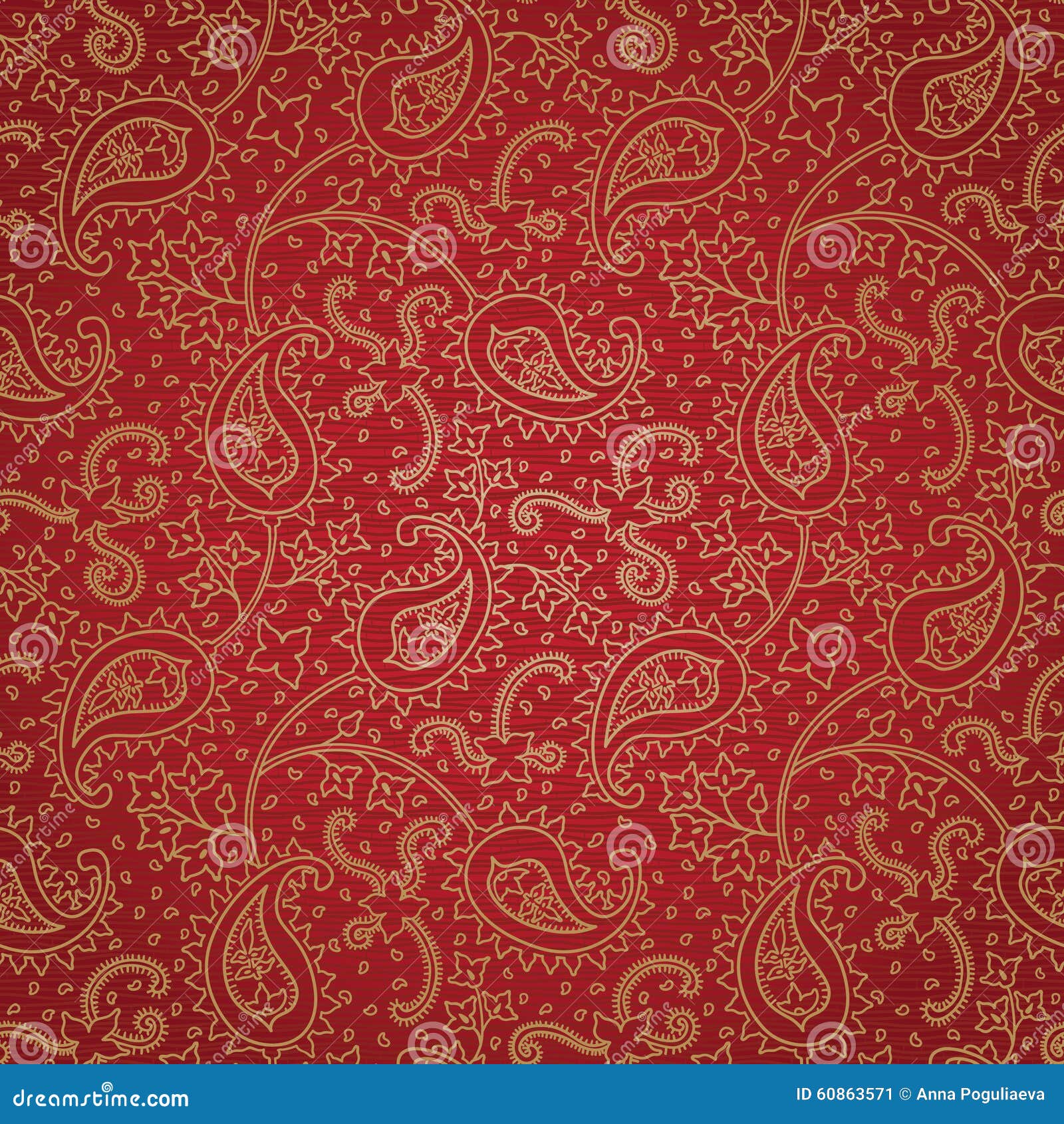 Ornate Floral Seamless Texture in Eastern Style. Stock Illustration ...