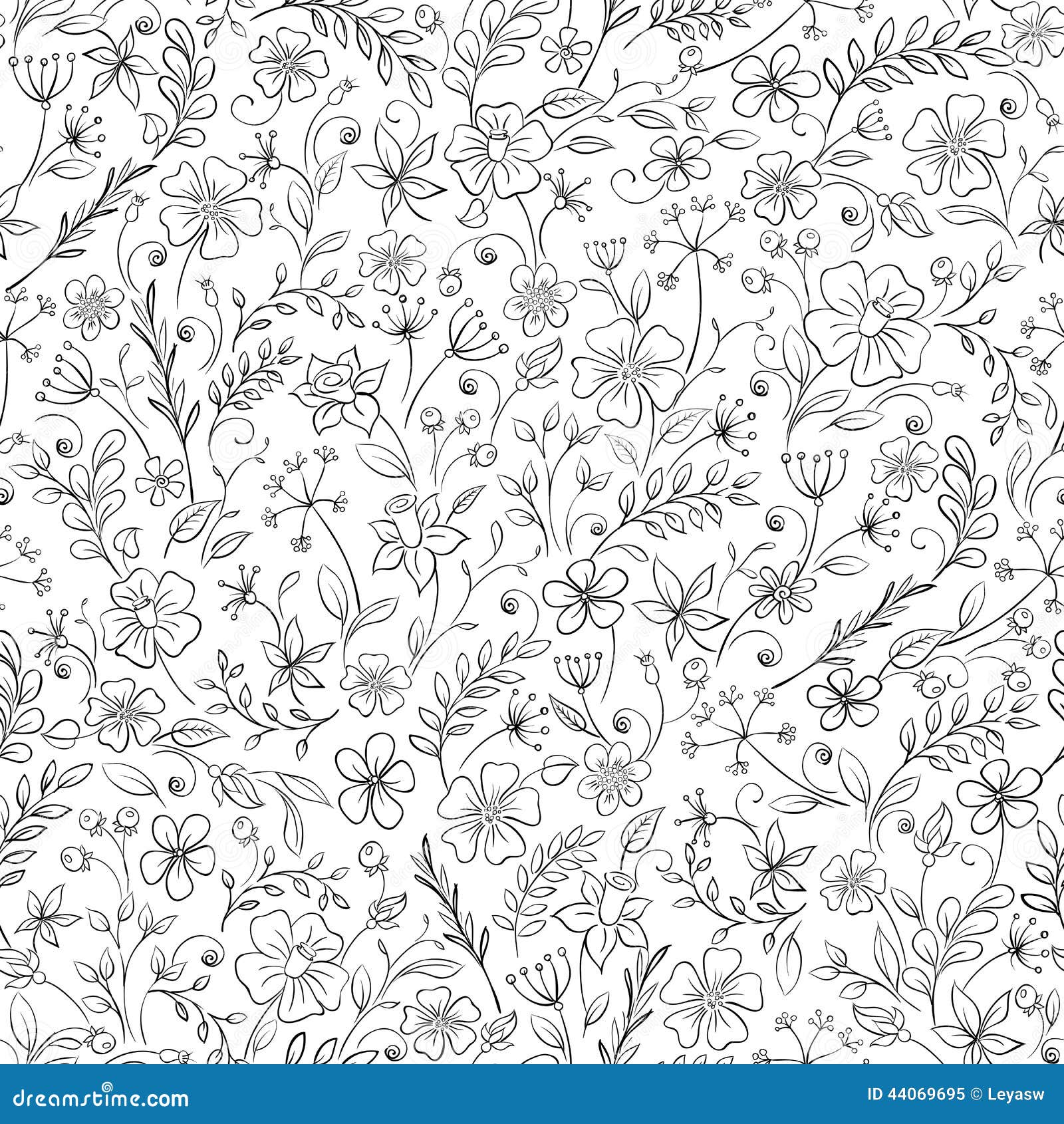Ornate Floral Seamless Texture, Endless Pattern with Flowers. Stock ...