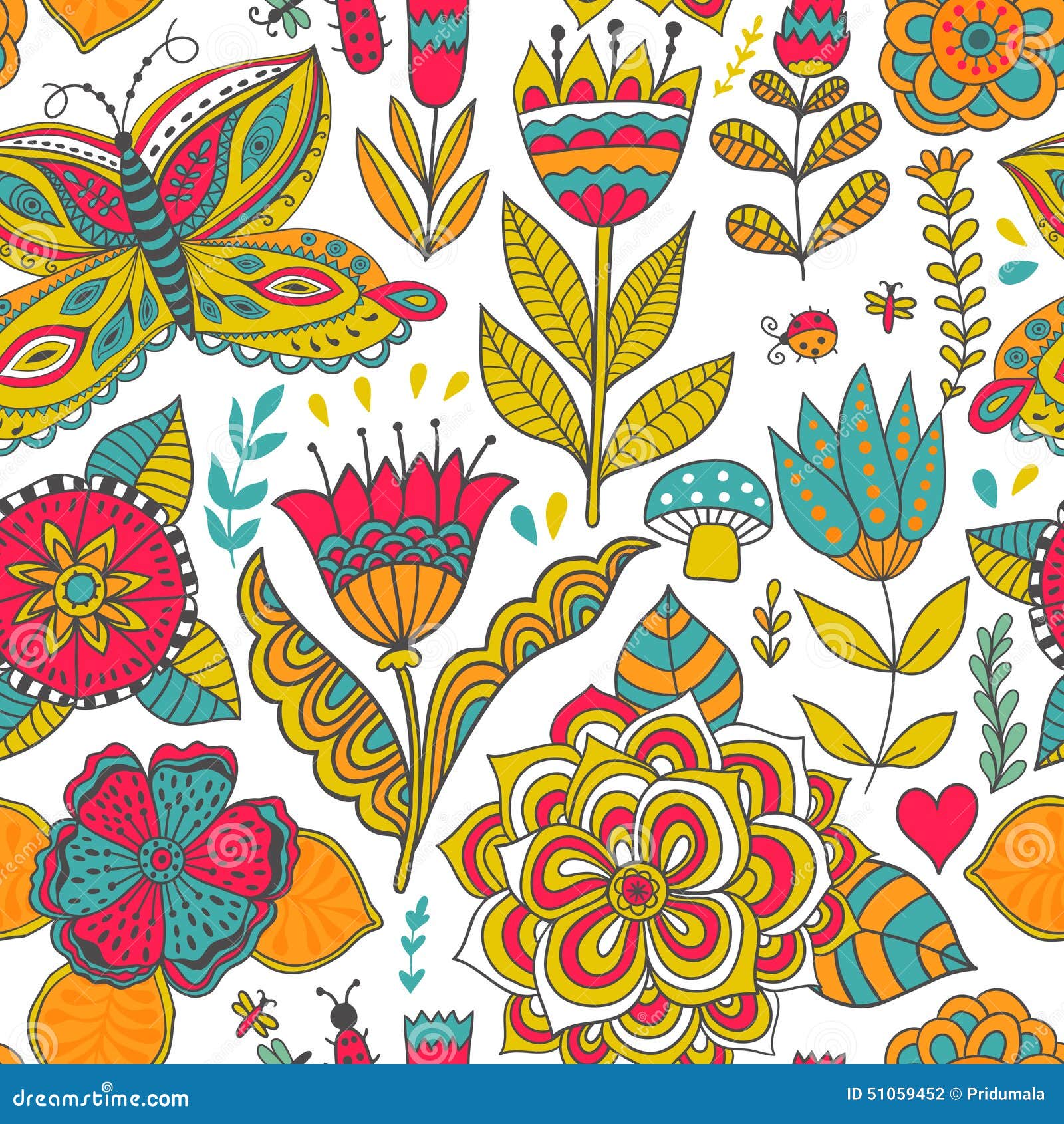 Ornate Floral Seamless Texture, Endless Pattern with Flowers Stock ...