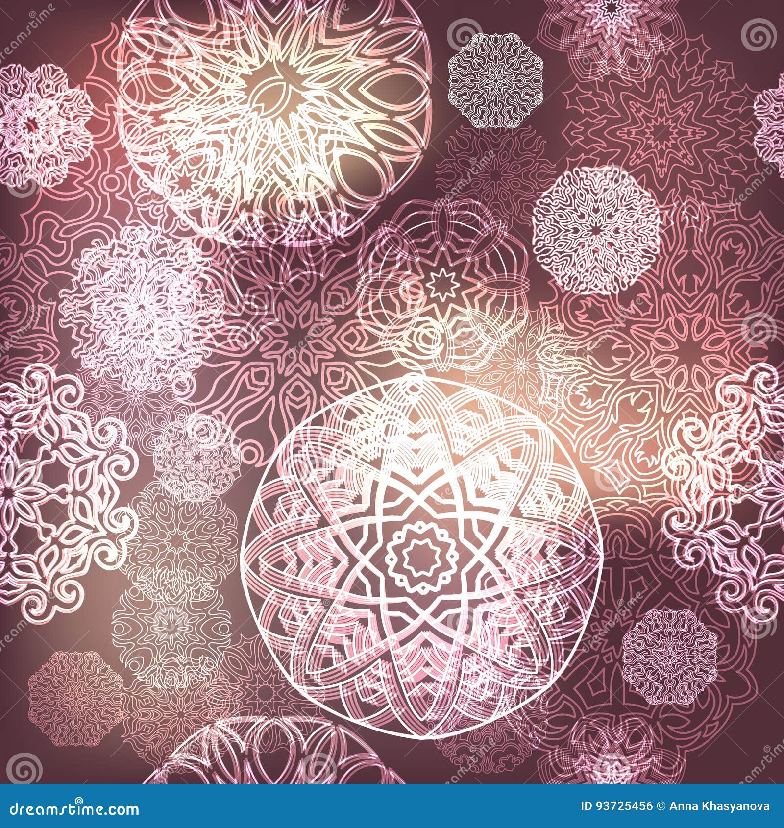 Ornate Floral Seamless Texture, Endless Pattern with Glowing Bright ...