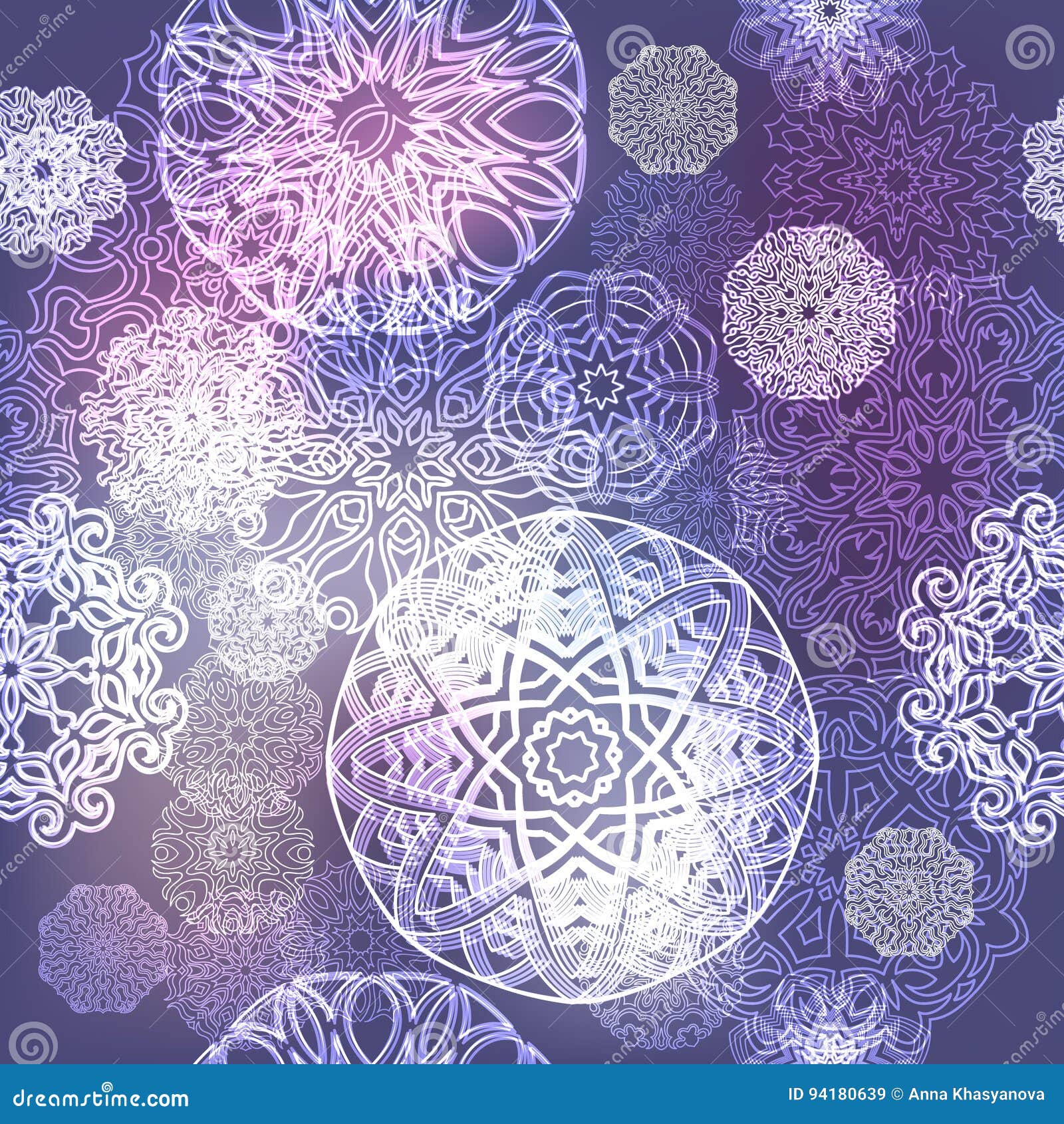 Ornate Floral Seamless Texture, Endless Pattern with Glowing Bright ...