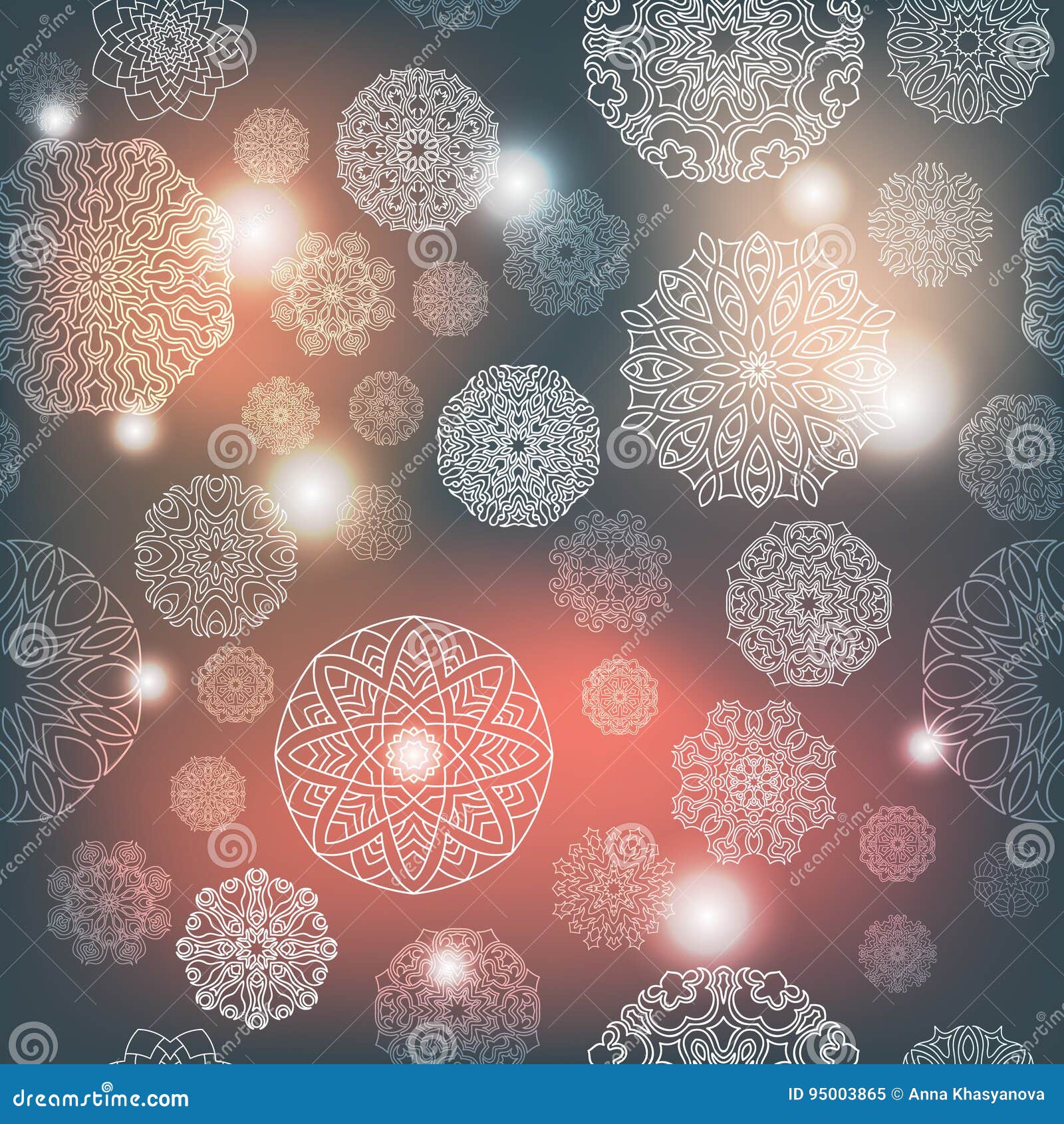 Ornate Floral Seamless Texture, Endless Pattern with Glowing Bright ...