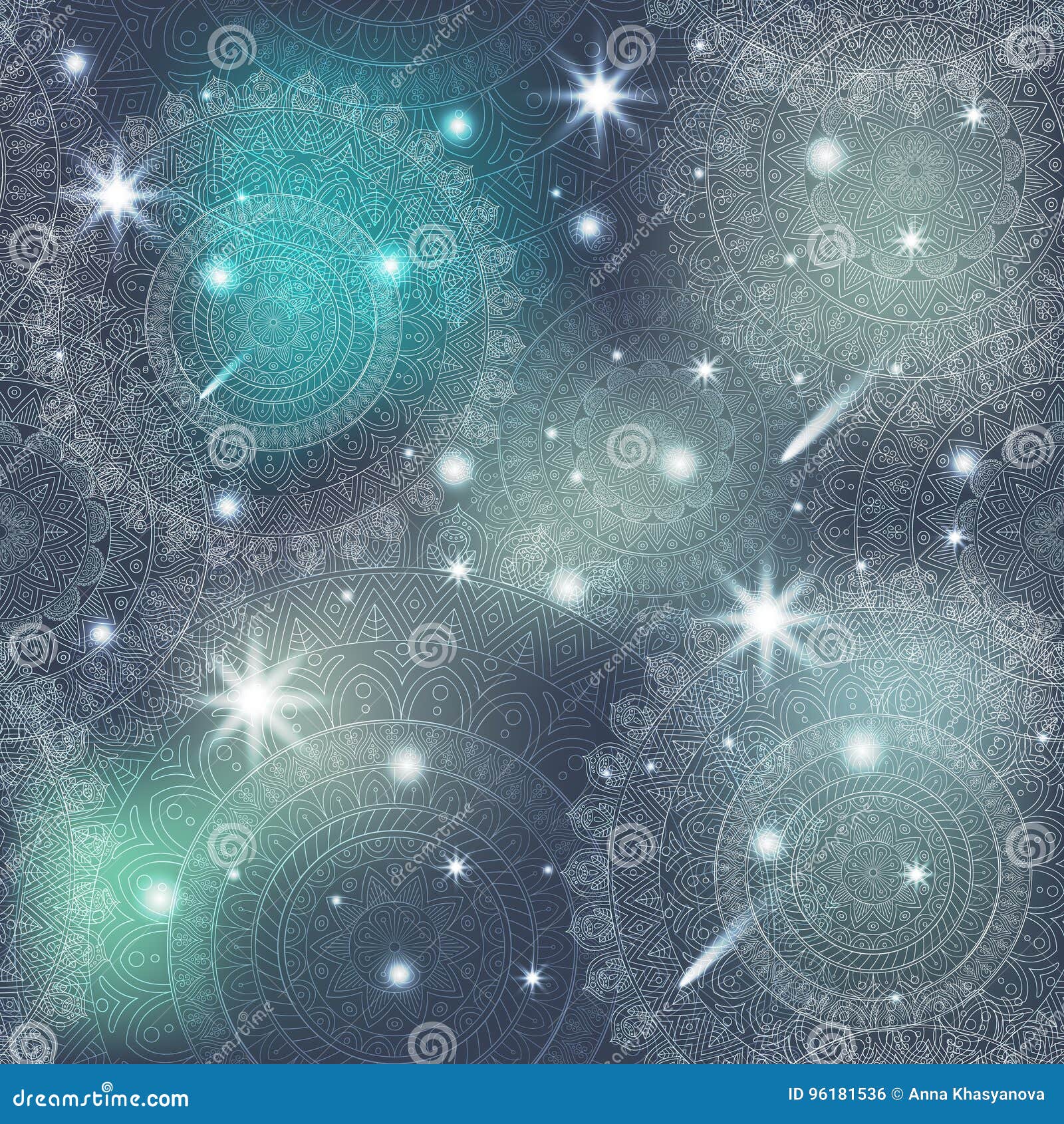 Ornate Floral Seamless Texture, Endless Pattern with Glowing Bright ...