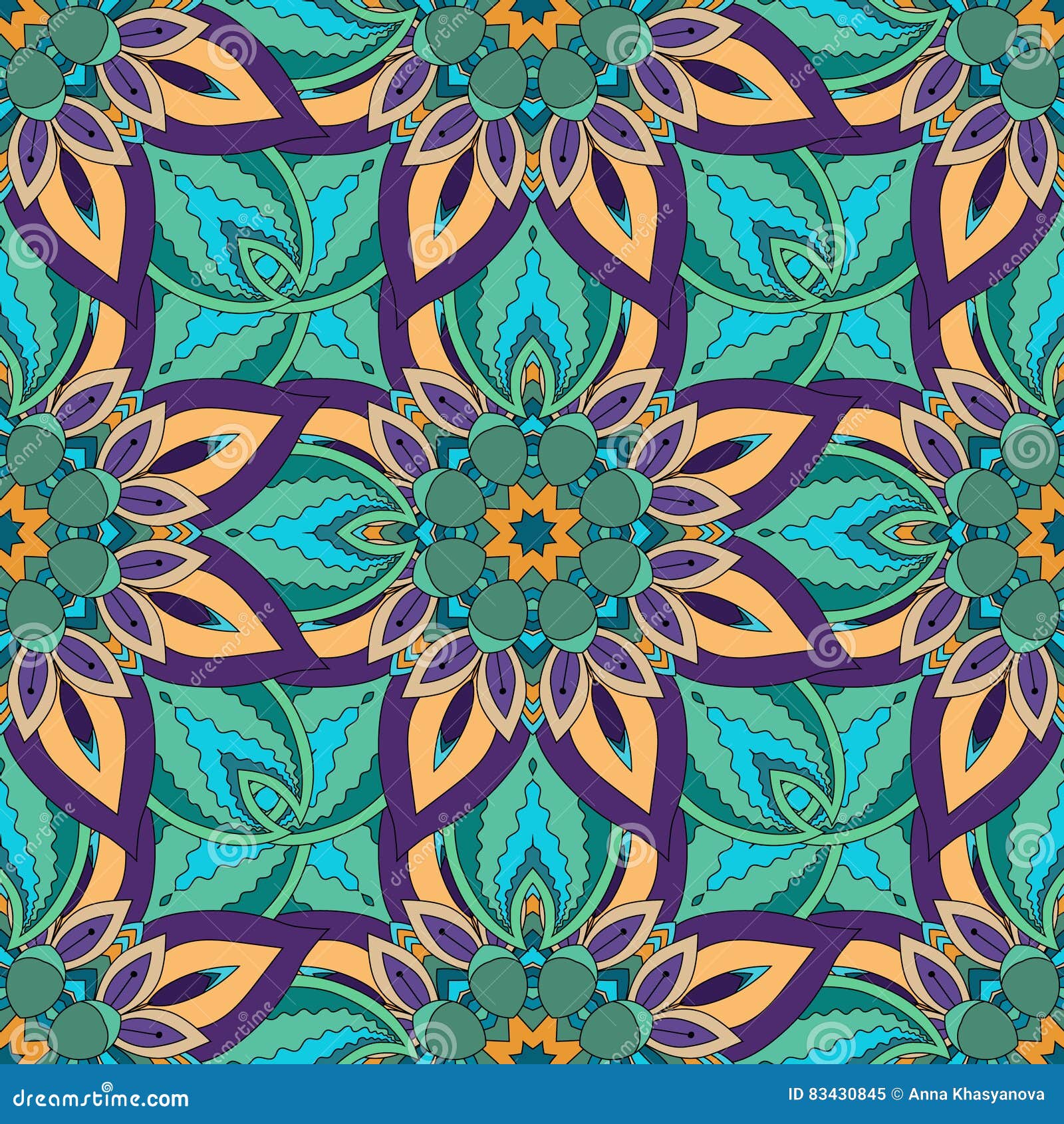 Ornate Floral Seamless Texture, Endless Pattern with Vintage Mandala ... Ornate Floral Seamless Texture, Endless Pattern with Vintage Mandala ...
