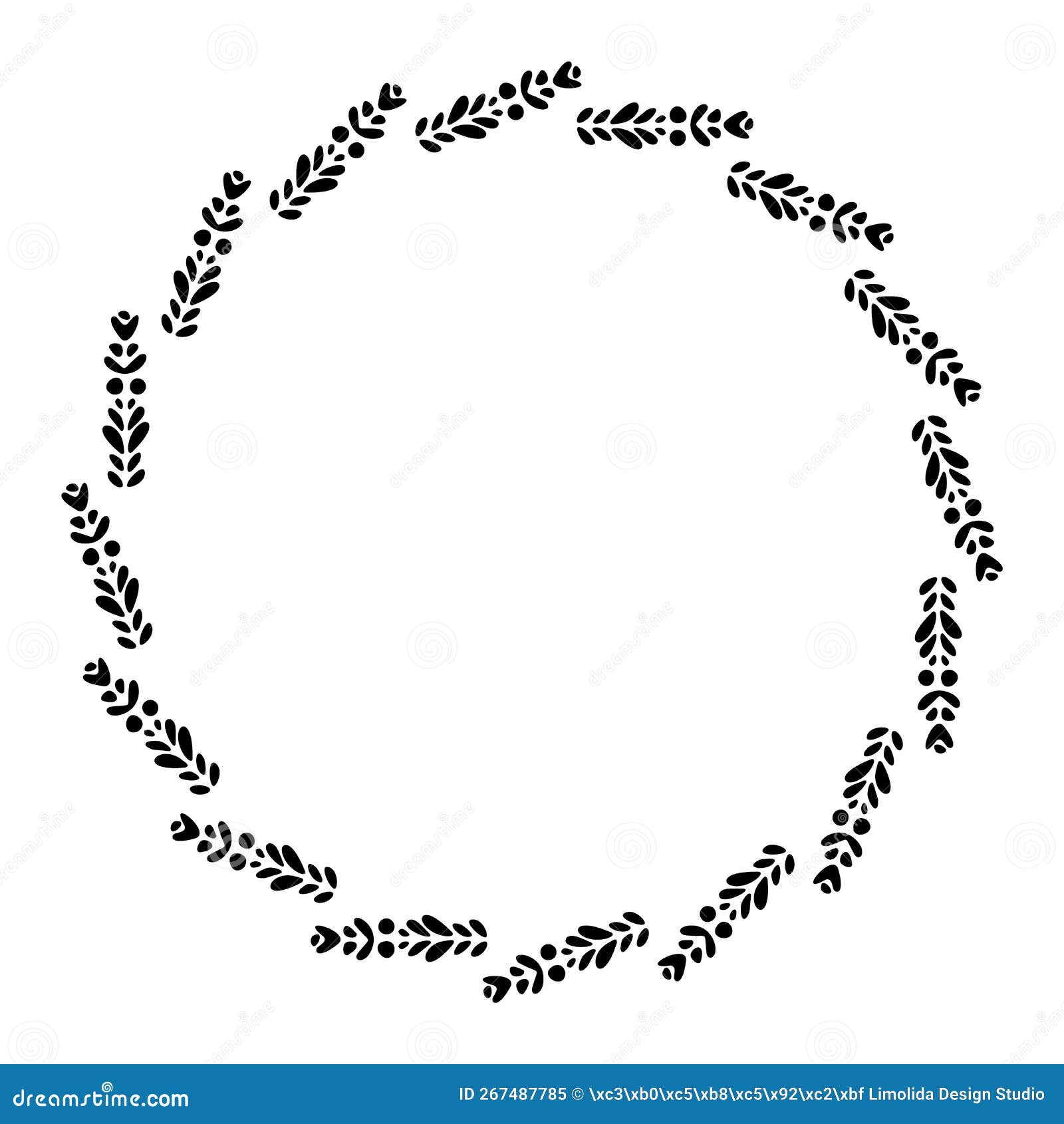 Ornate Floral Wreath Illustration. Vector Delicate Vector Frame for ...