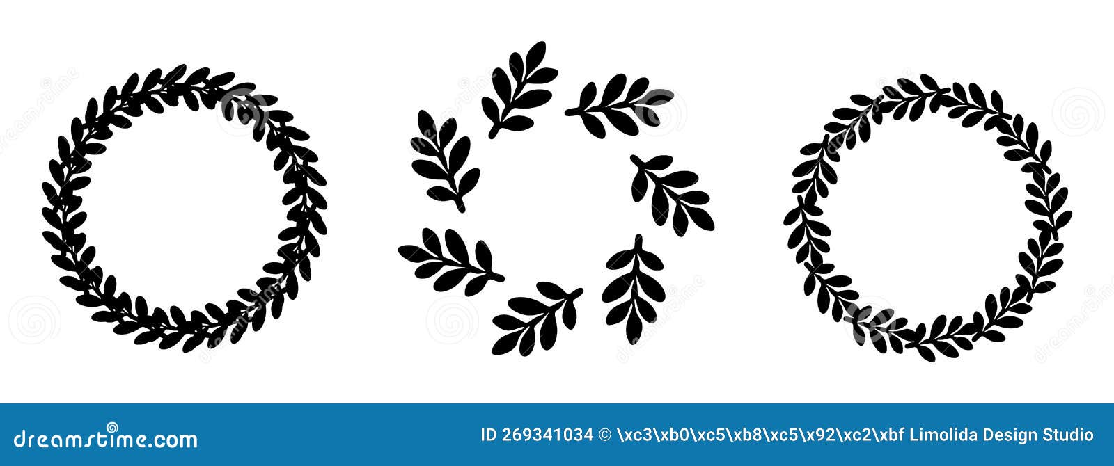 Ornate Floral Wreath Illustration. Vector Delicate Vector Frame for ...