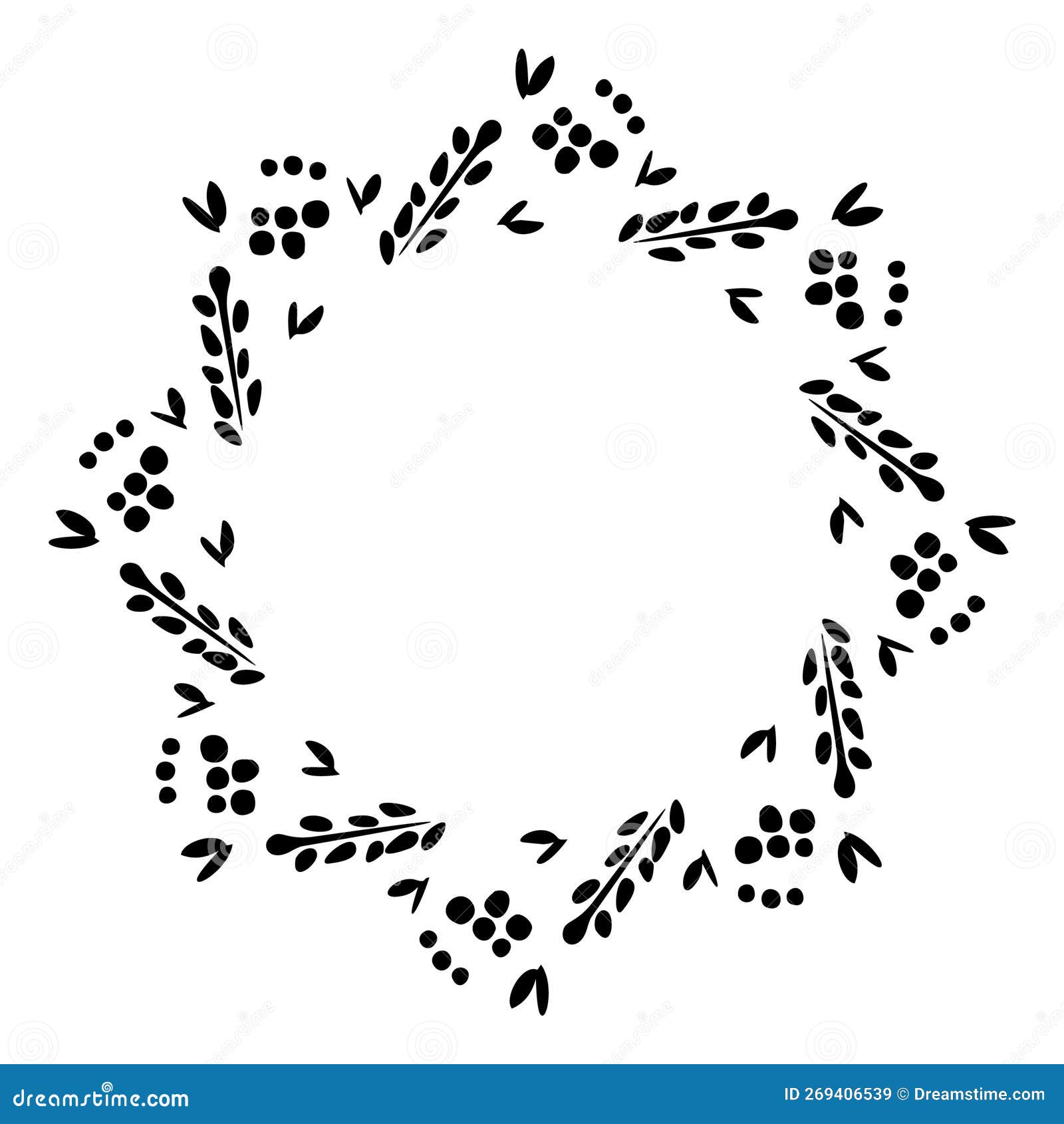 Ornate Floral Wreath Illustration. Vector Delicate Vector Frame for ...