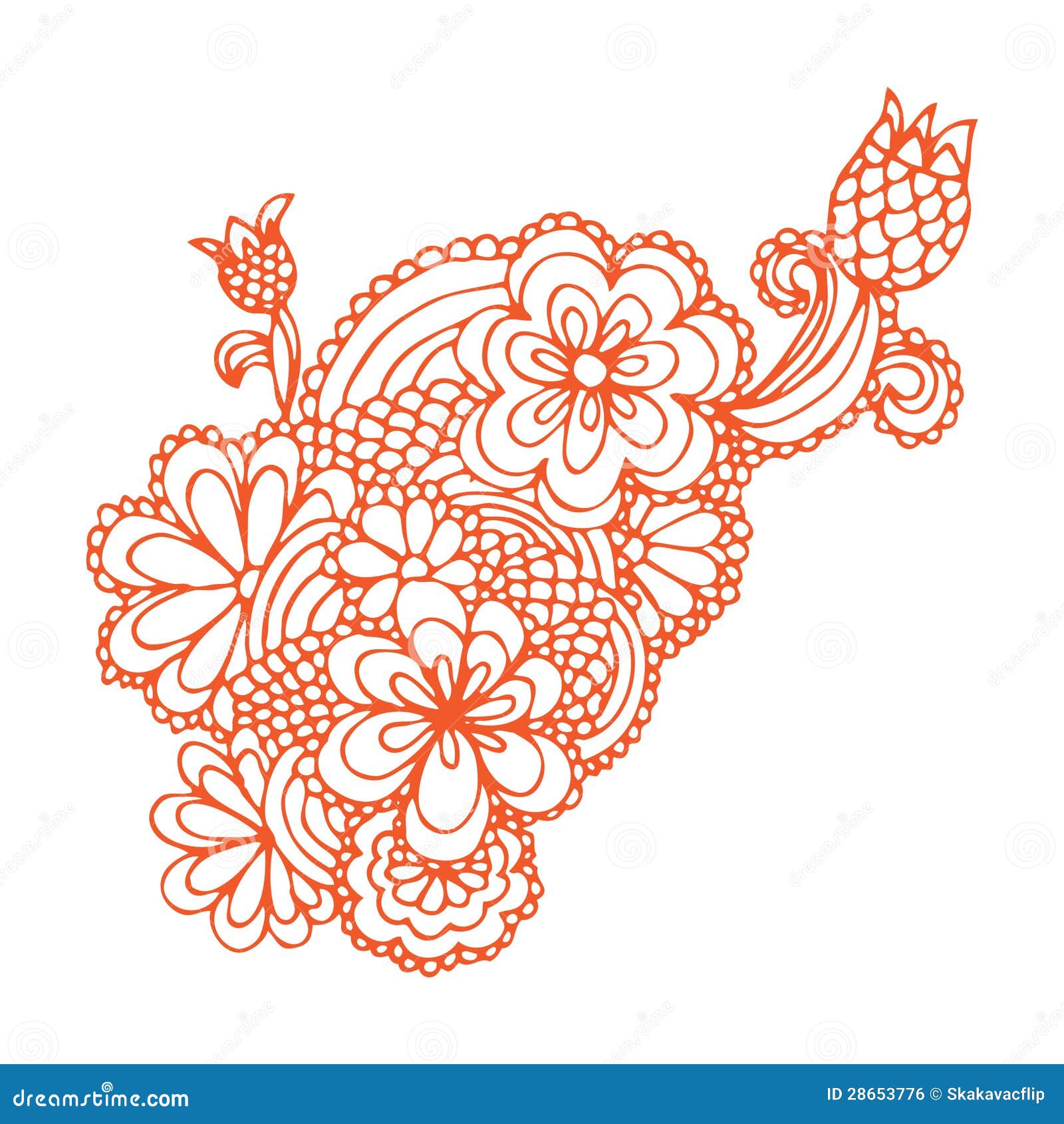 Ornate flower design stock vector. Illustration of embroidery - 28653776